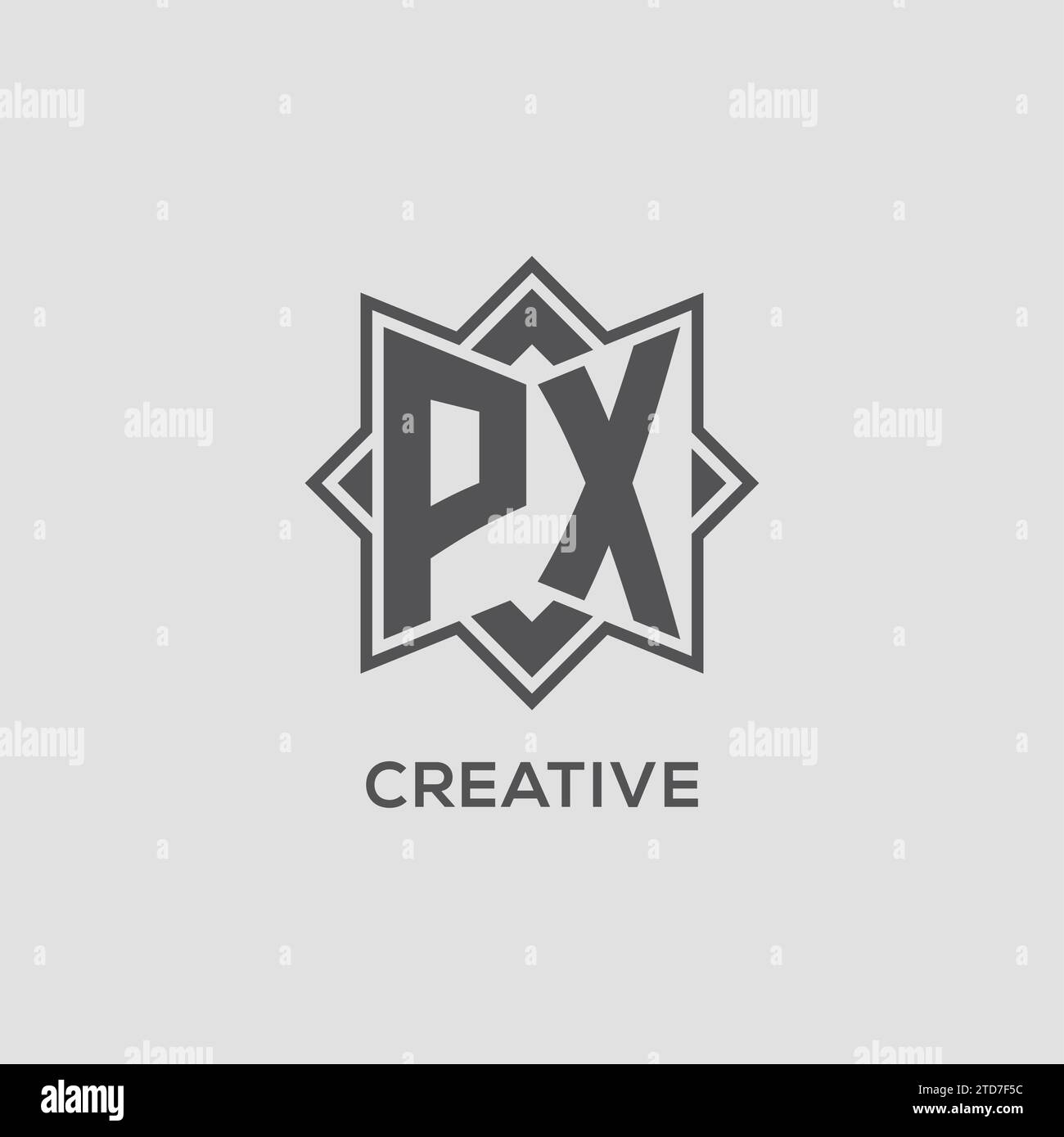 Monogram PX logo with eight point star style design vector graphic Stock Vector Image & Art - Alamy