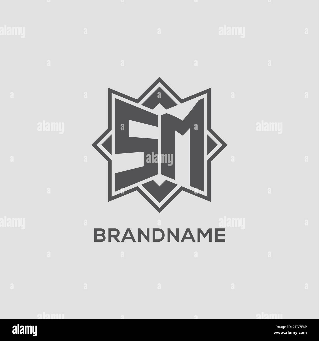 Monogram SM logo with eight point star style design vector graphic Stock Vector Image & Art - Alamy