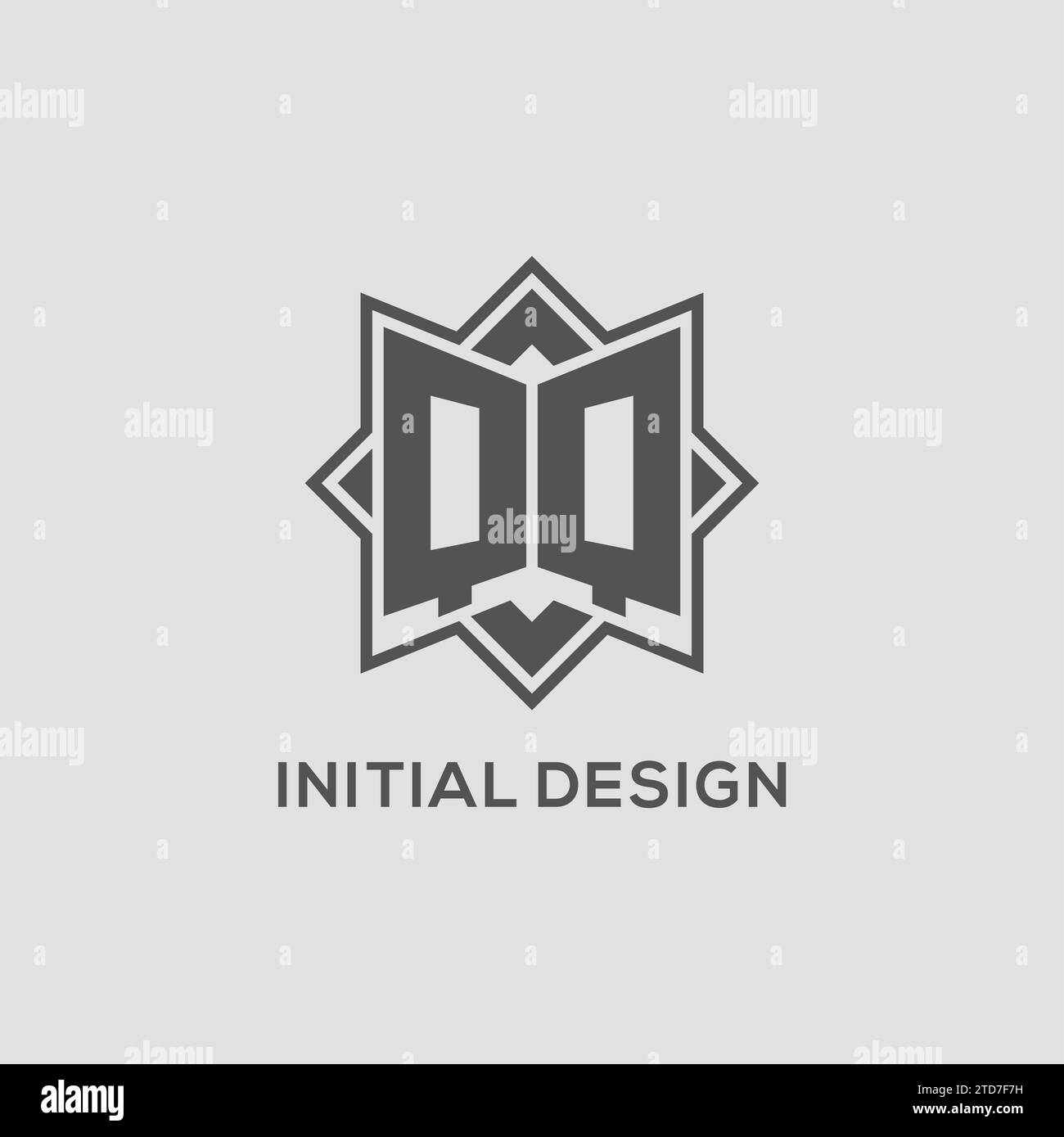 Monogram QQ logo with eight point star style design vector graphic ...