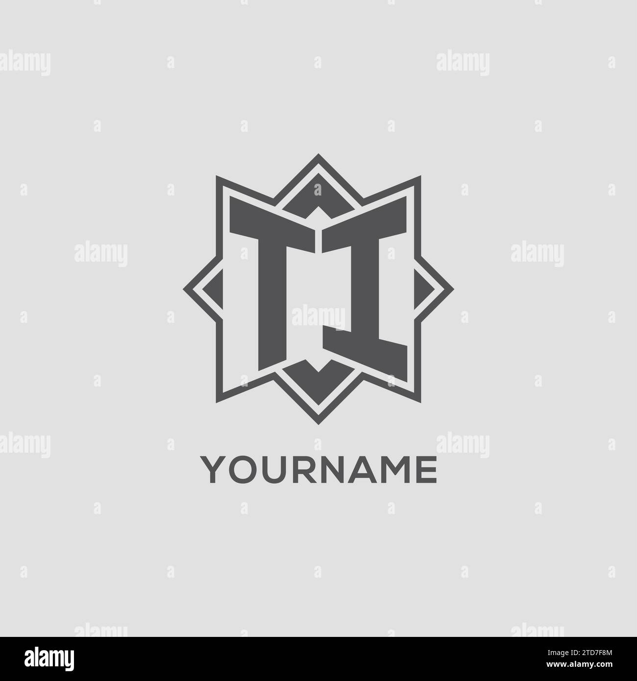 Monogram TI logo with eight point star style design vector graphic Stock Vector Image & Art - Alamy