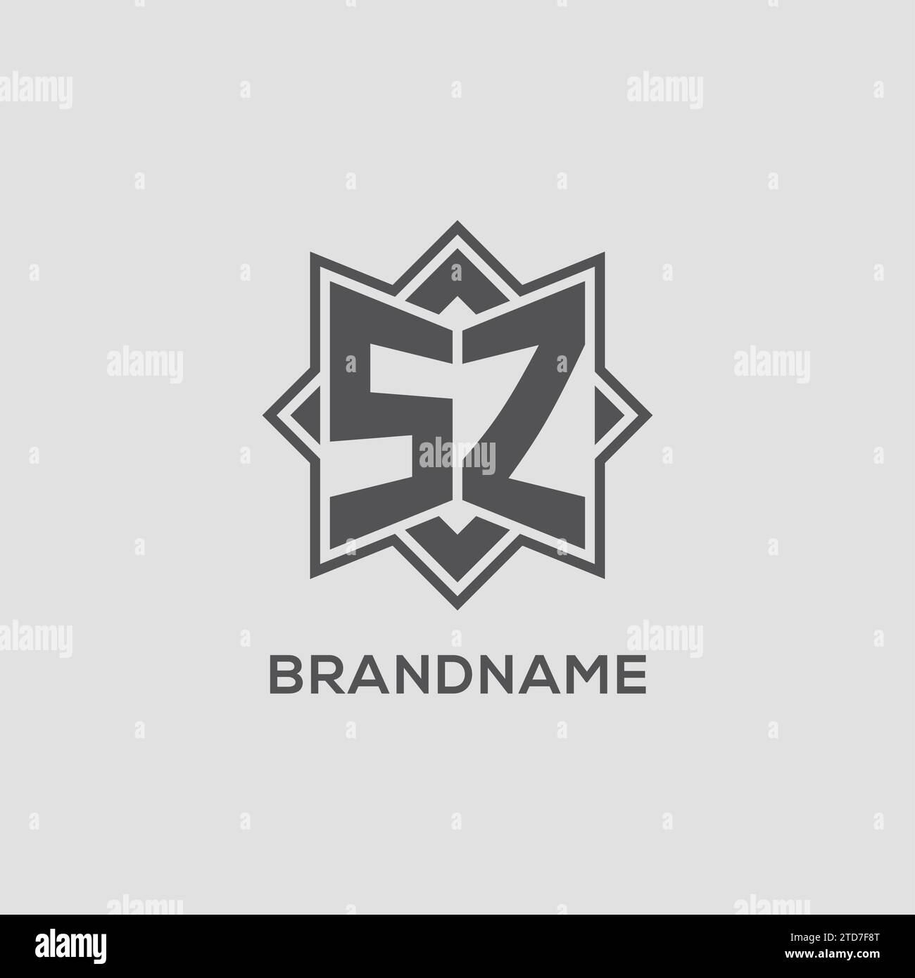 Monogram SZ logo with eight point star style design vector graphic Stock Vector Image & Art - Alamy
