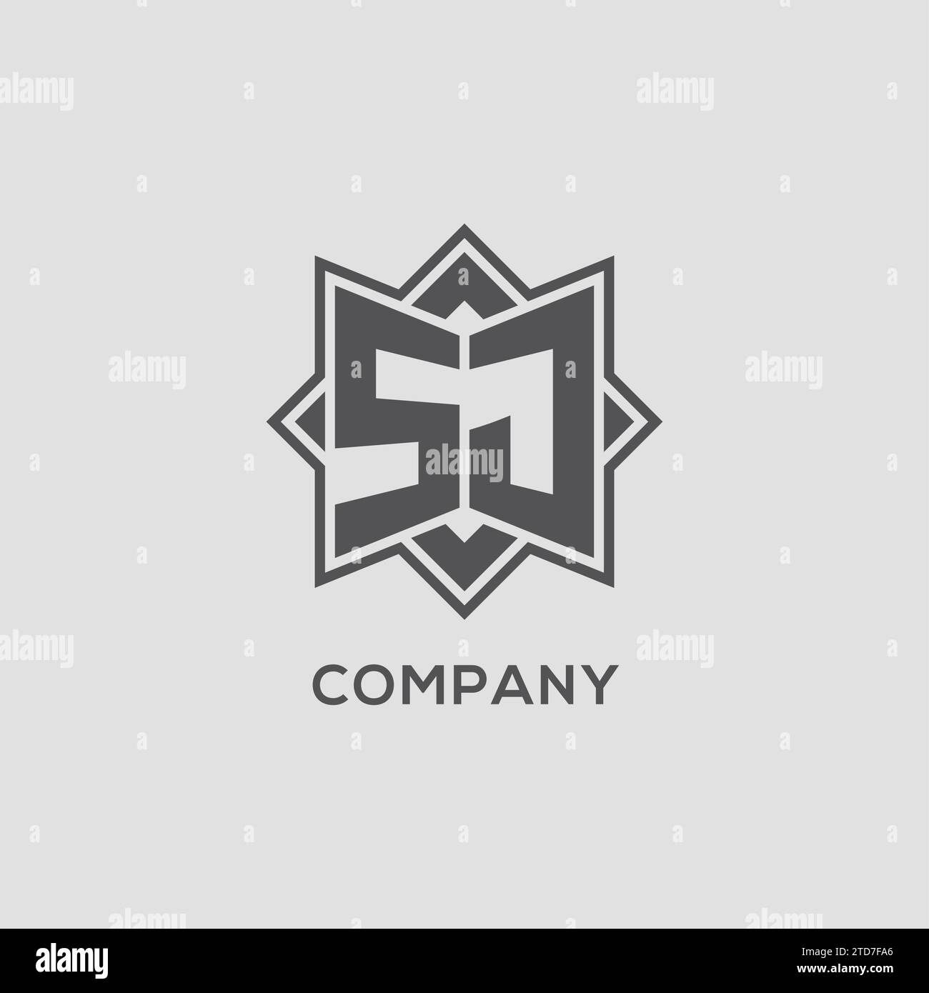 Monogram SJ logo with eight point star style design vector graphic Stock Vector Image & Art - Alamy