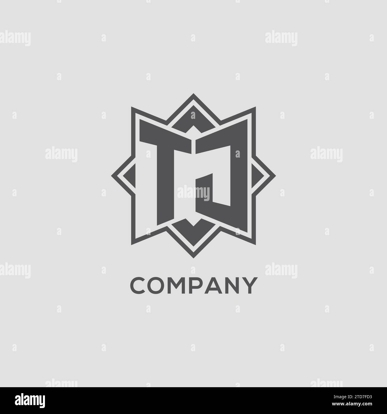 Monogram TJ logo with eight point star style design vector graphic Stock Vector Image & Art - Alamy