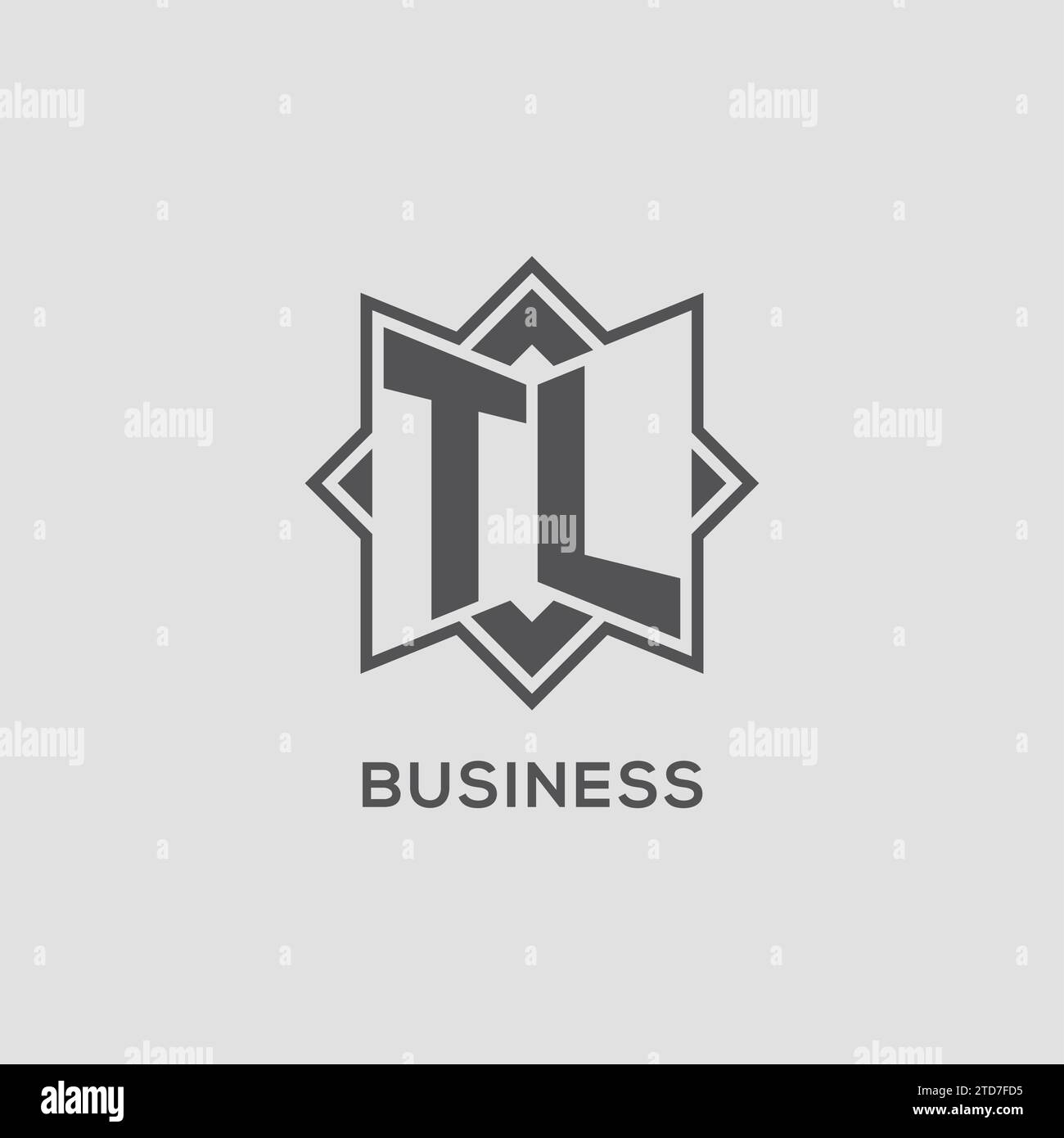 Monogram TL logo with eight point star style design vector graphic ...