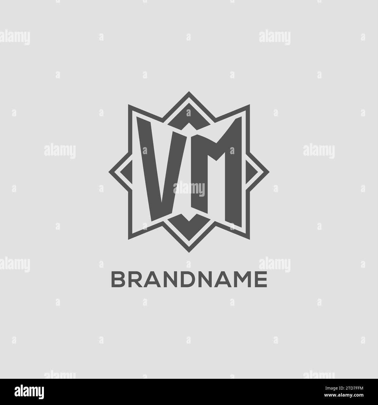 Monogram VM logo with eight point star style design vector graphic Stock Vector Image & Art - Alamy