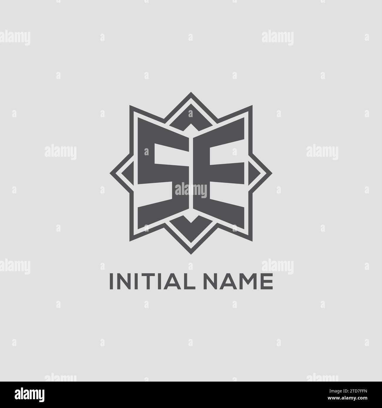 Monogram SE logo with eight point star style design vector graphic Stock Vector Image & Art - Alamy