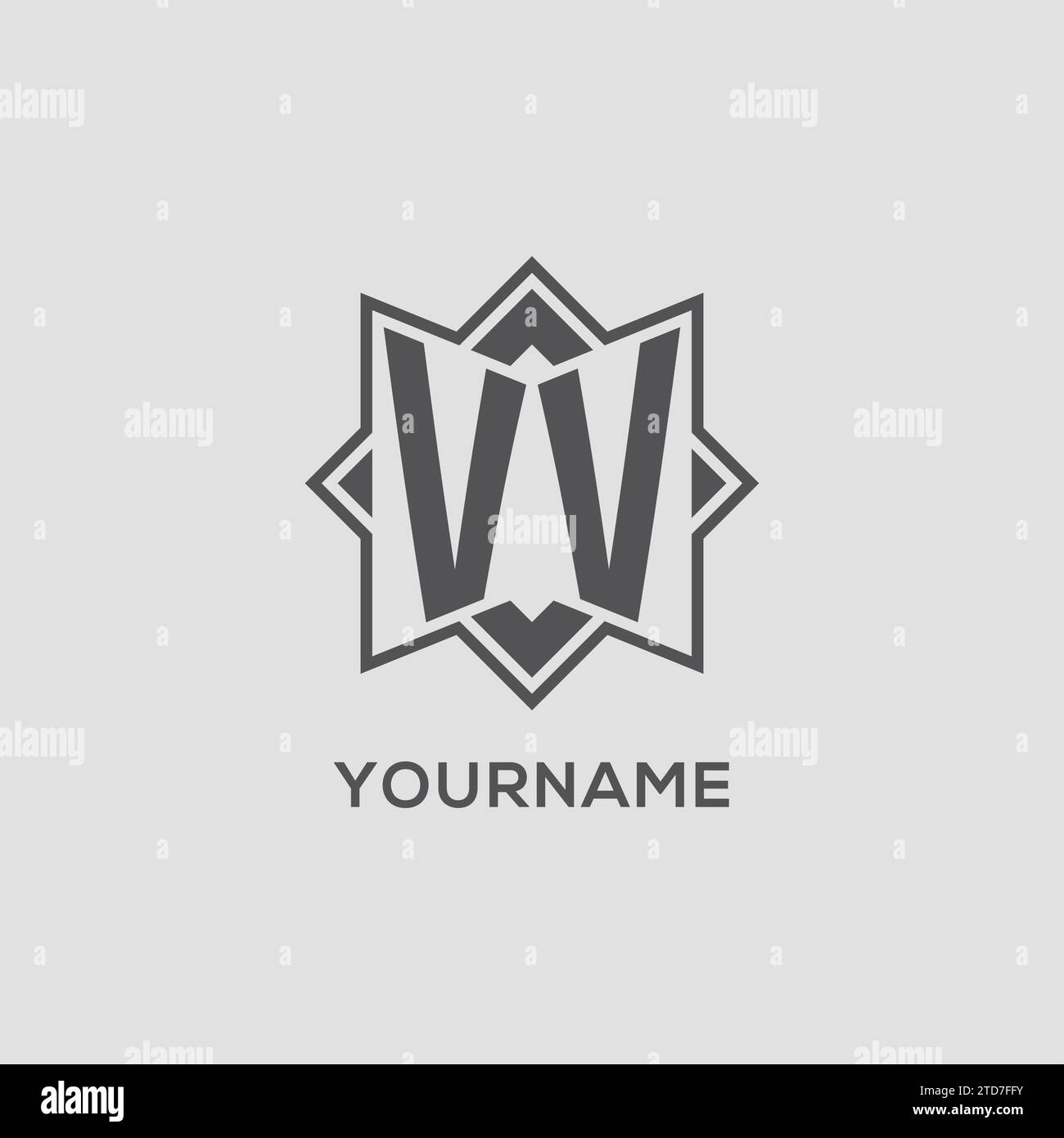 Monogram VV logo with eight point star style design vector graphic ...