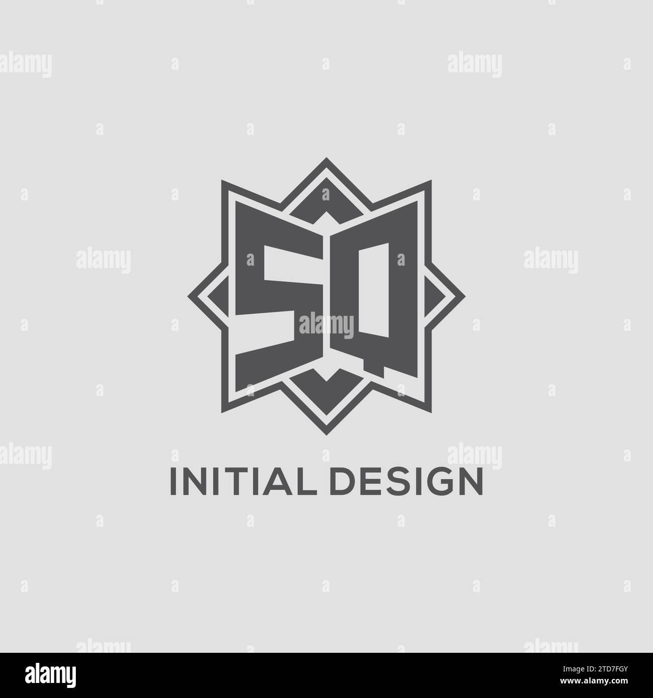 Monogram SQ logo with eight point star style design vector graphic Stock Vector Image & Art - Alamy