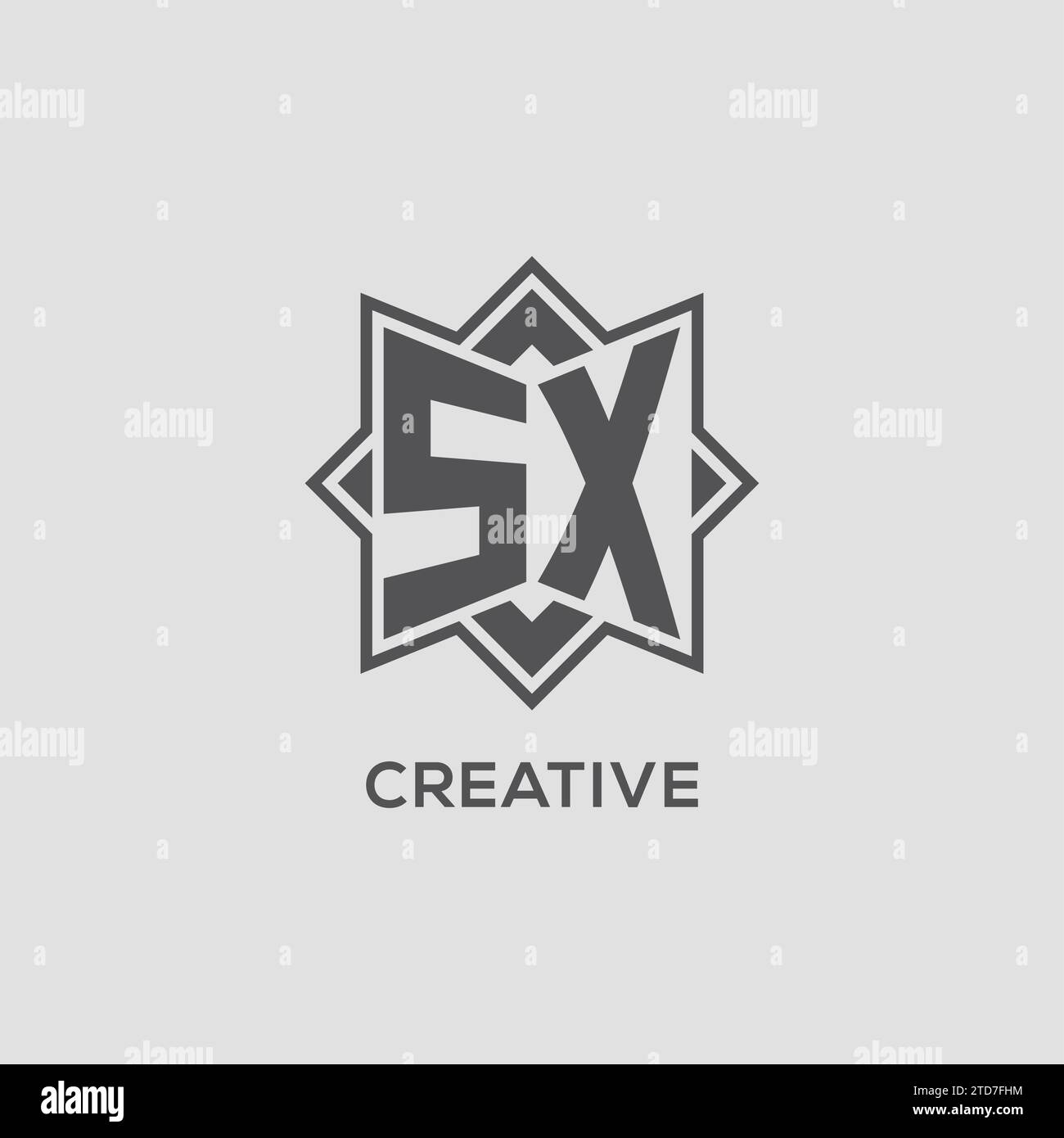 Monogram SX logo with eight point star style design vector graphic Stock Vector Image & Art - Alamy