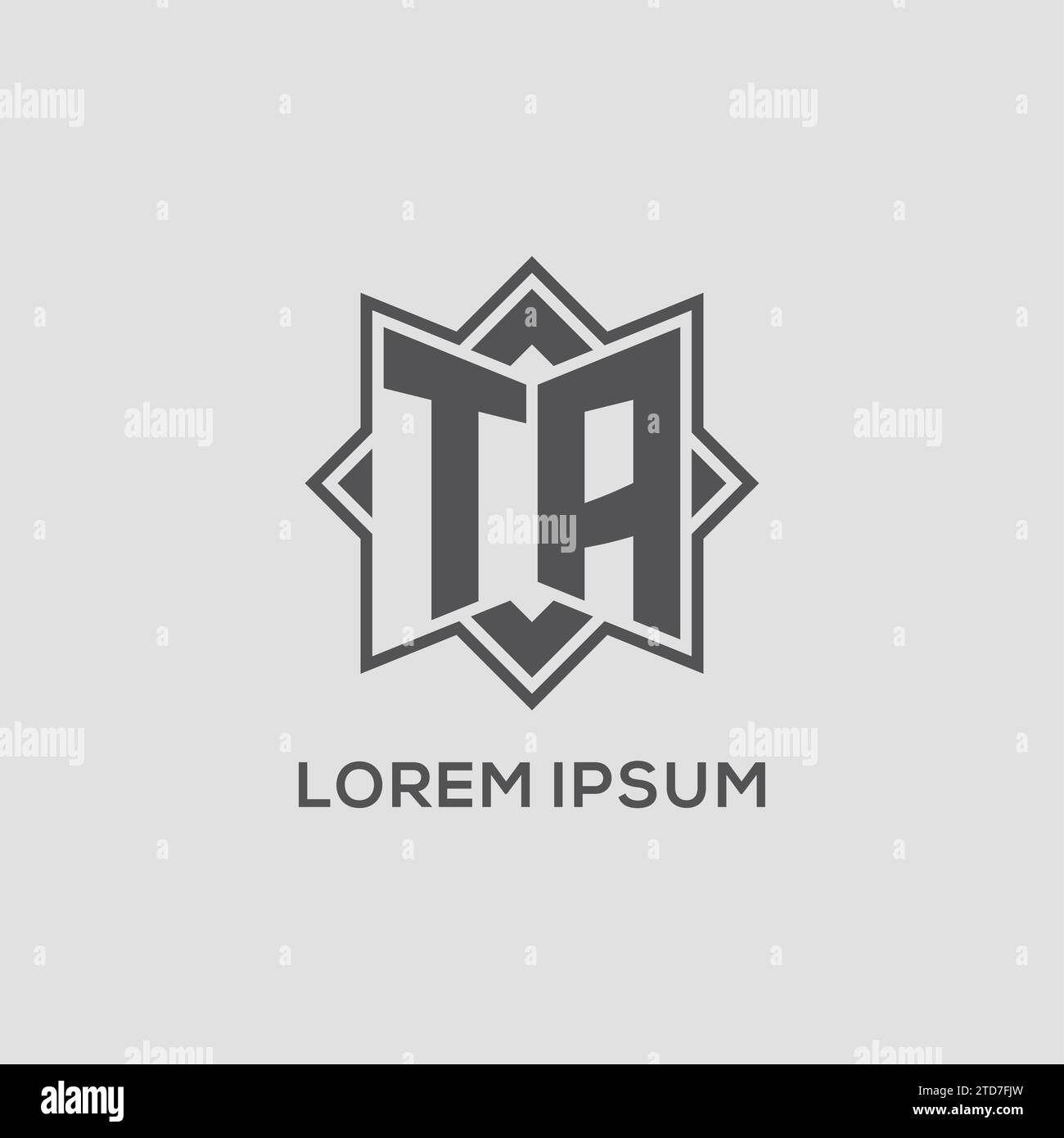 Monogram TA logo with eight point star style design vector graphic ...