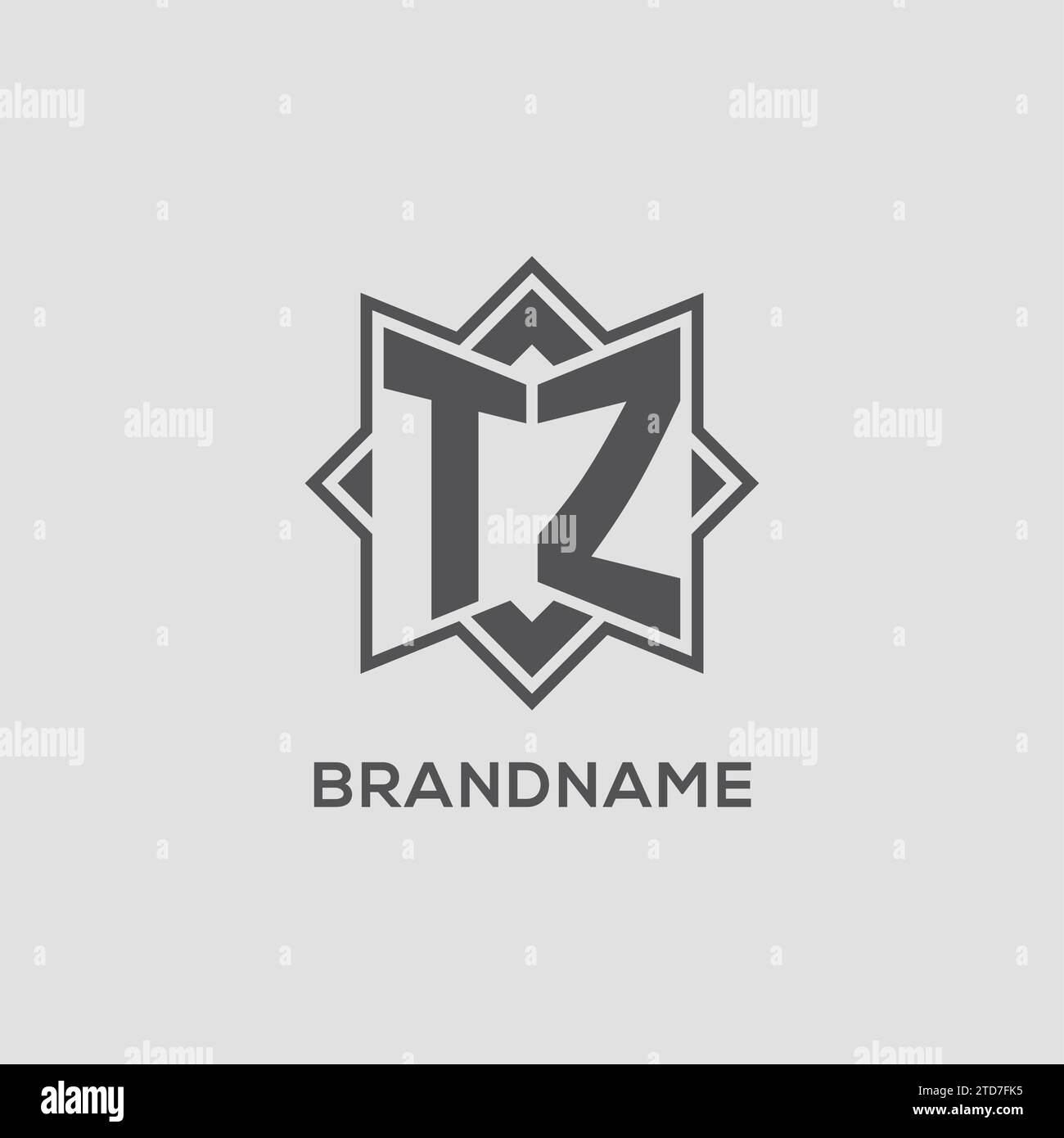 Monogram TZ logo with eight point star style design vector graphic Stock Vector Image & Art - Alamy