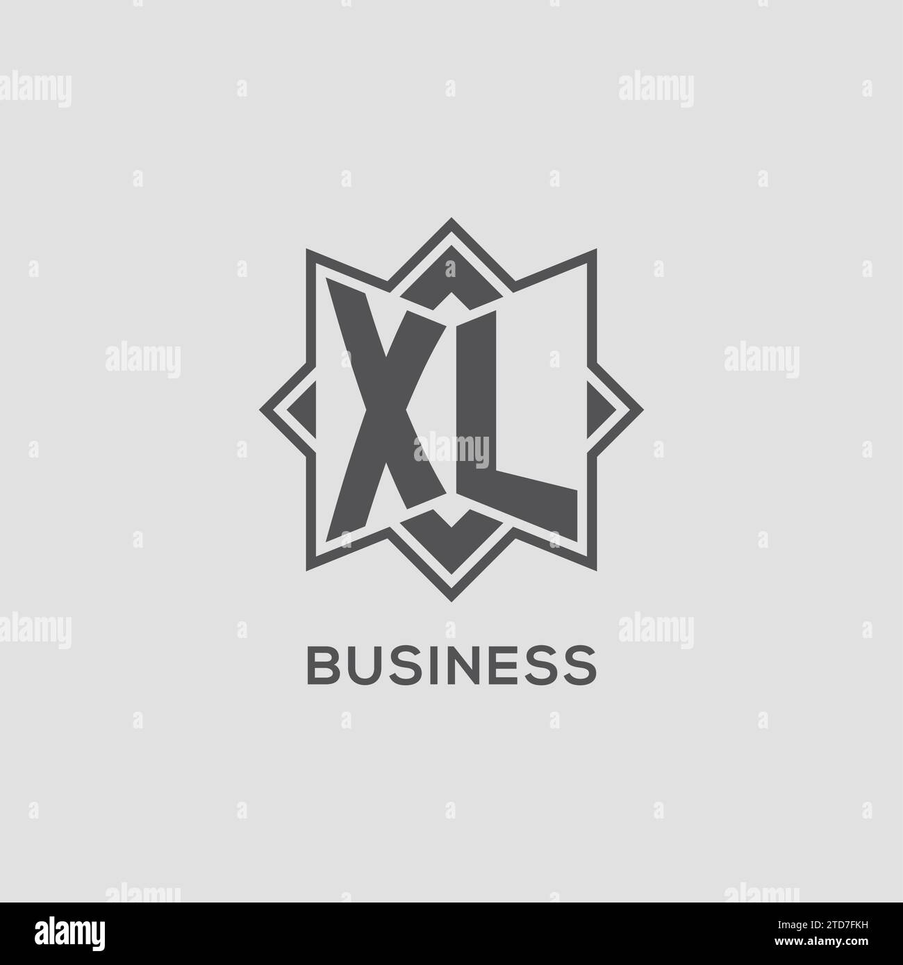 Monogram XL logo with eight point star style design vector graphic ...