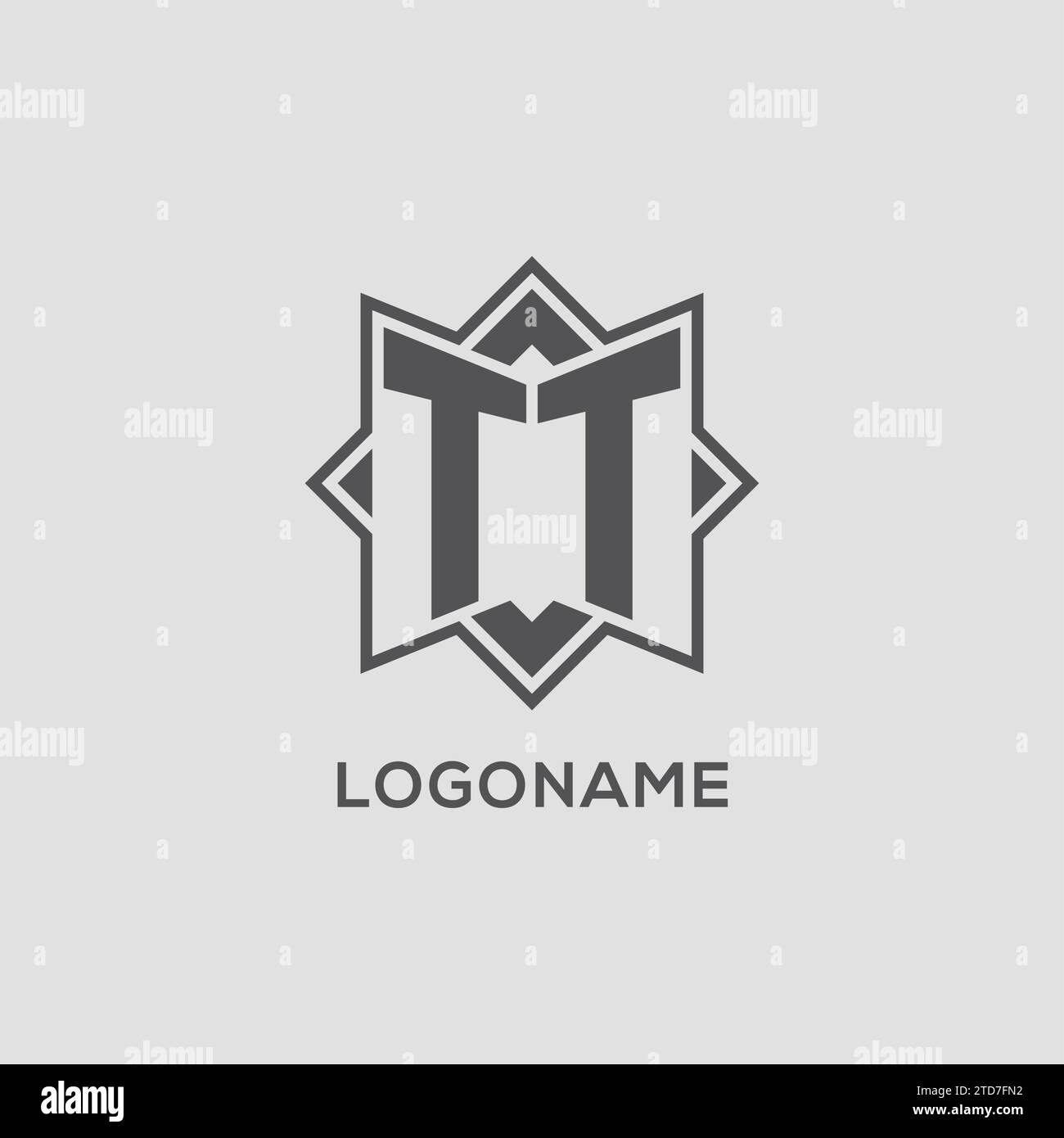 Monogram TT logo with eight point star style design vector graphic Stock Vector Image & Art - Alamy