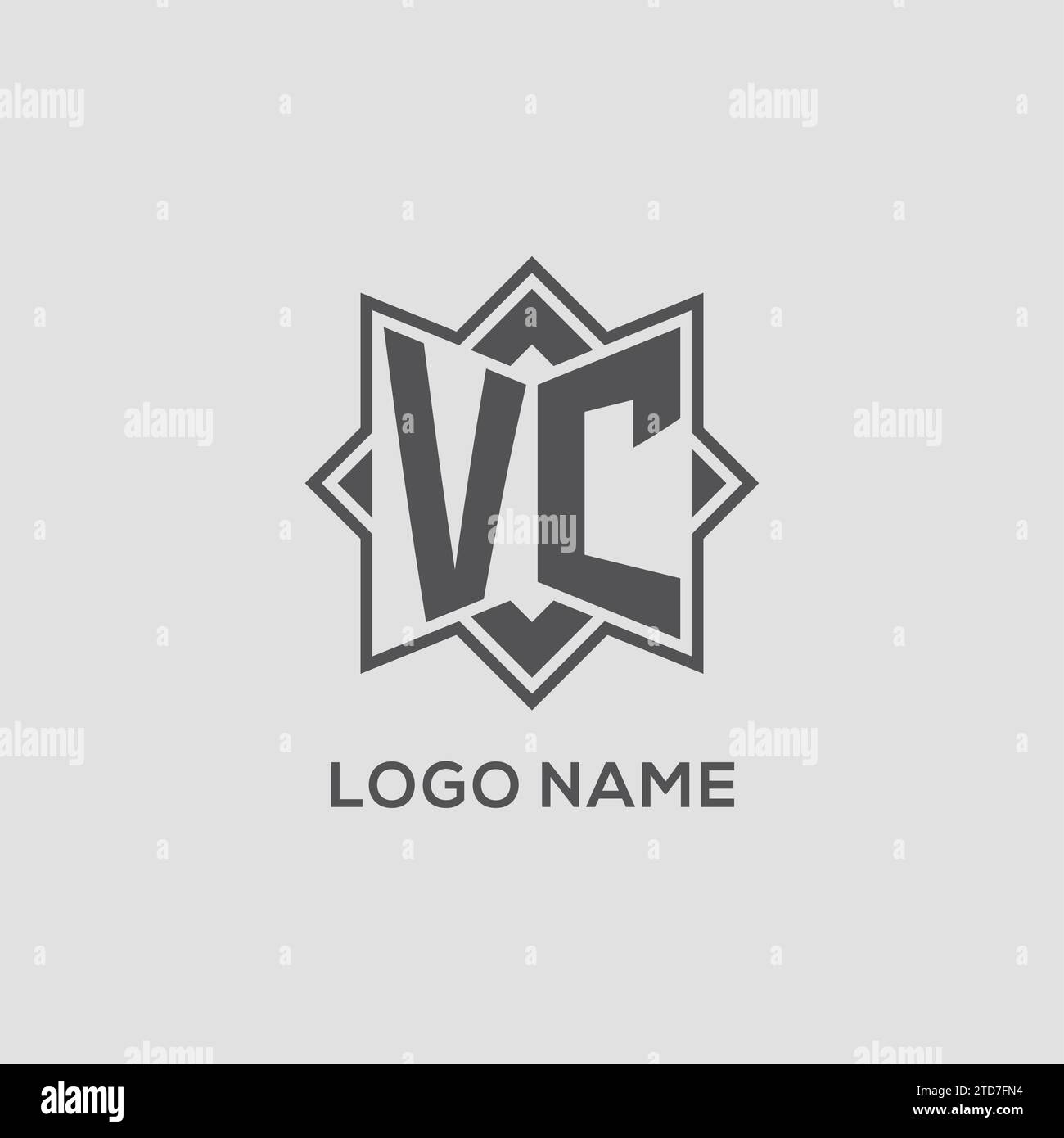 Monogram VC logo with eight point star style design vector graphic Stock Vector Image & Art - Alamy