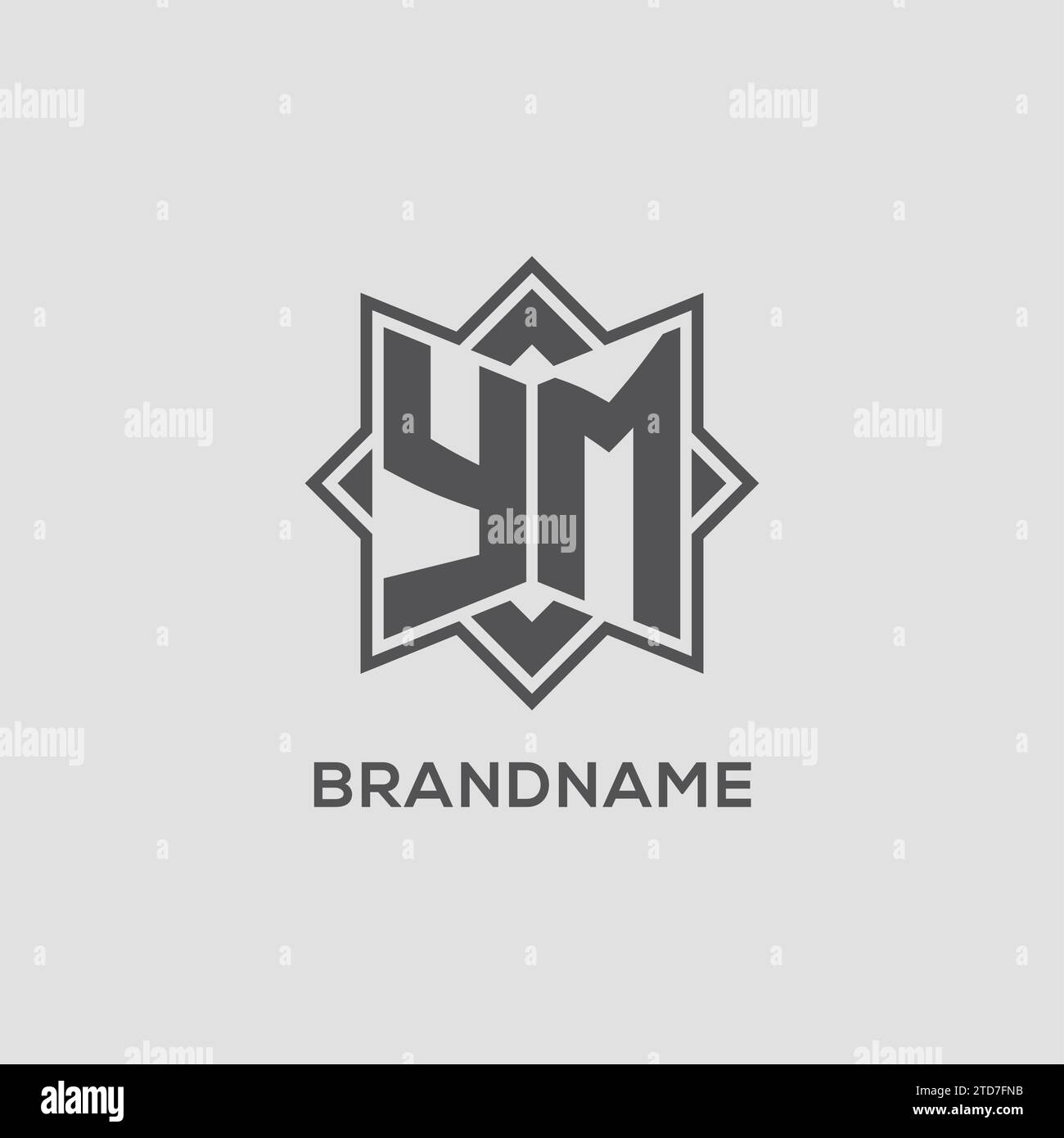 Monogram YM logo with eight point star style design vector graphic Stock Vector Image & Art - Alamy