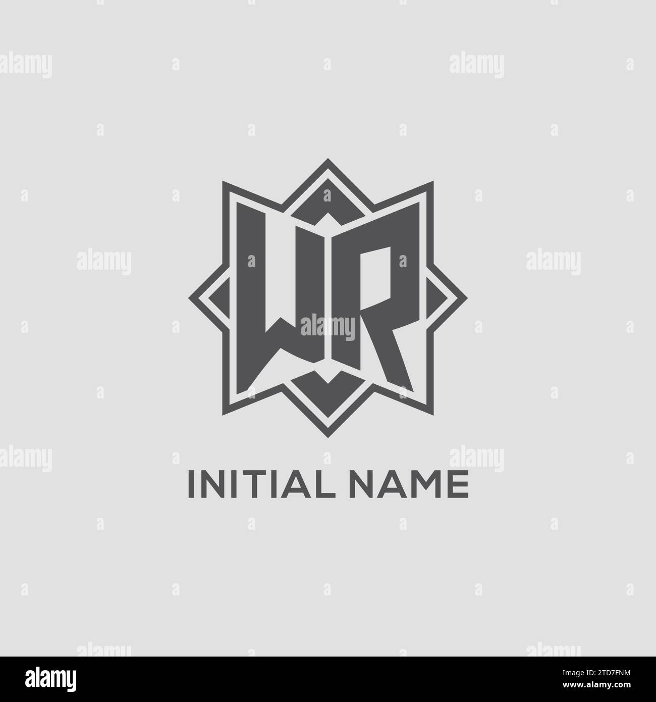 Monogram WR logo with eight point star style design vector graphic Stock Vector Image & Art - Alamy