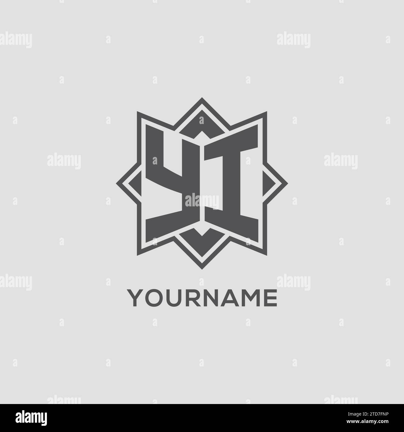 Monogram YI logo with eight point star style design vector graphic Stock Vector Image & Art - Alamy