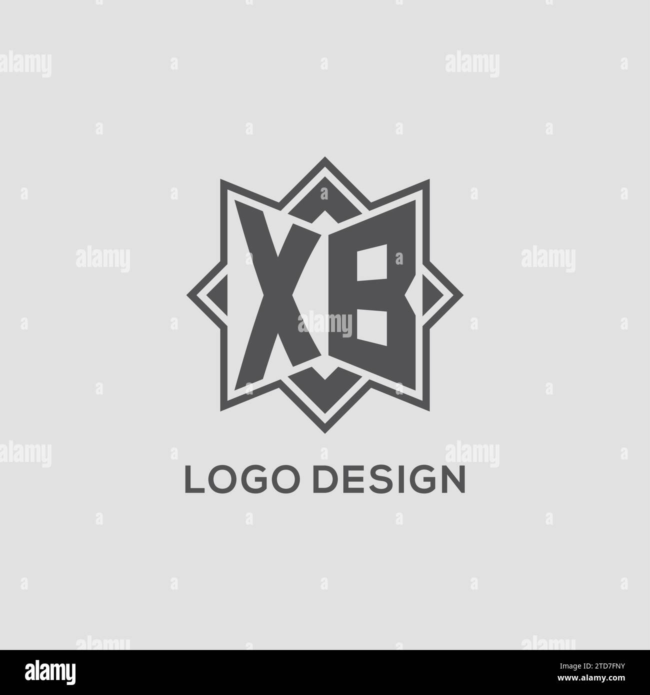 Monogram XB logo with eight point star style design vector graphic Stock Vector Image & Art - Alamy