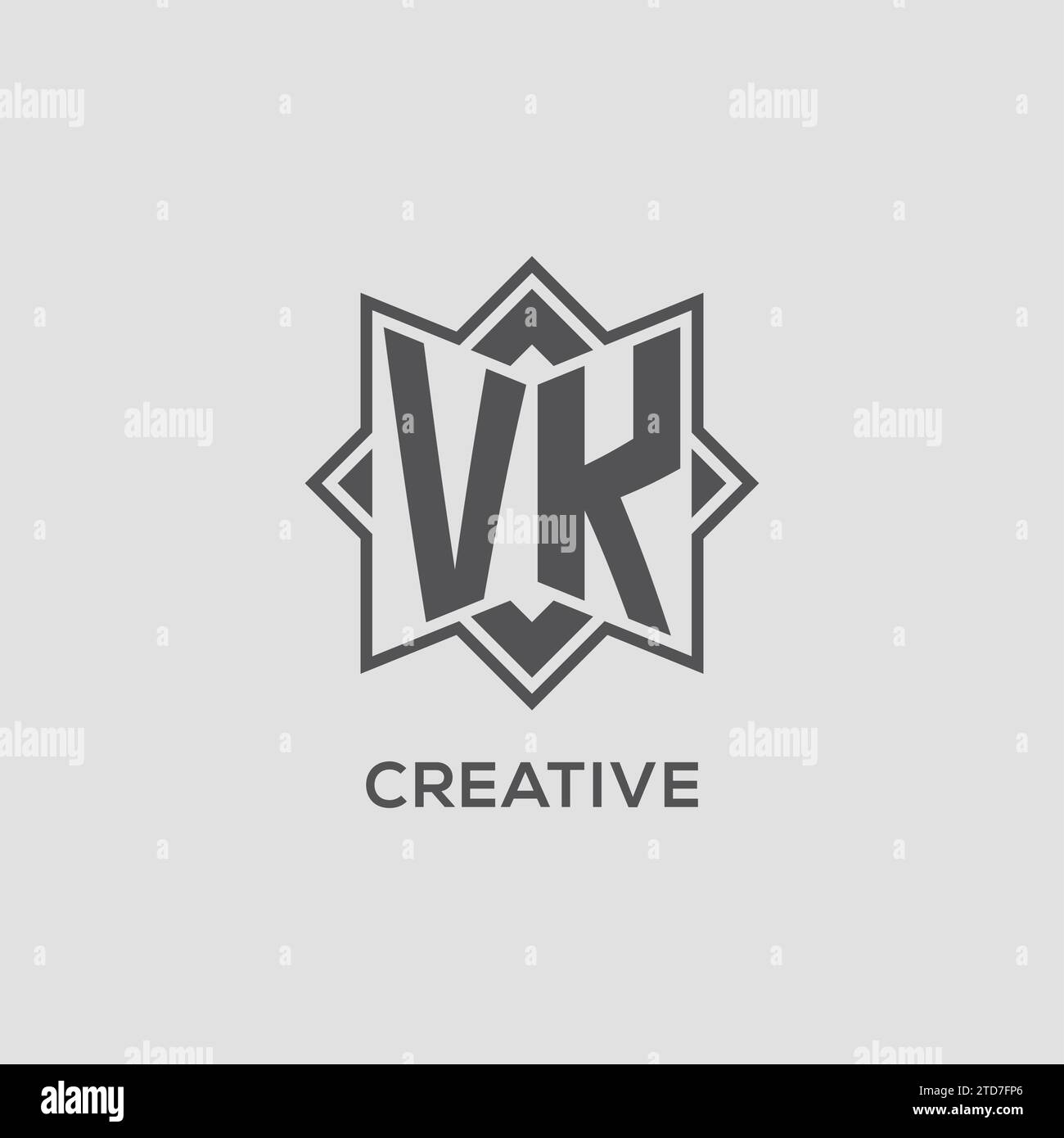 Monogram VK logo with eight point star style design vector graphic Stock Vector Image & Art - Alamy