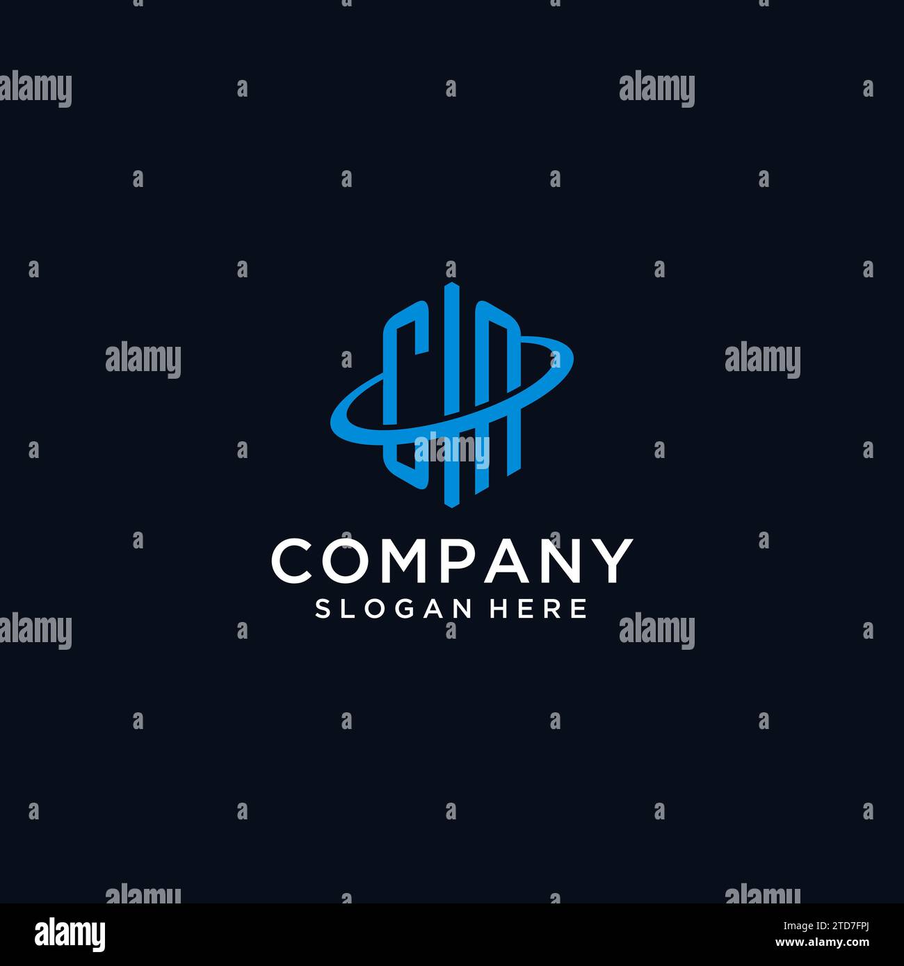 CN initial monogram logo with hexagonal shape and swoosh design ideas ...