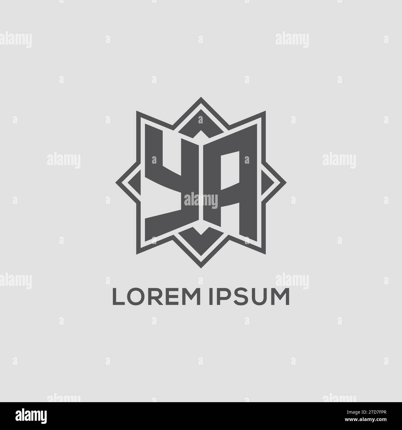 Monogram YA logo with eight point star style design vector graphic Stock Vector Image & Art - Alamy