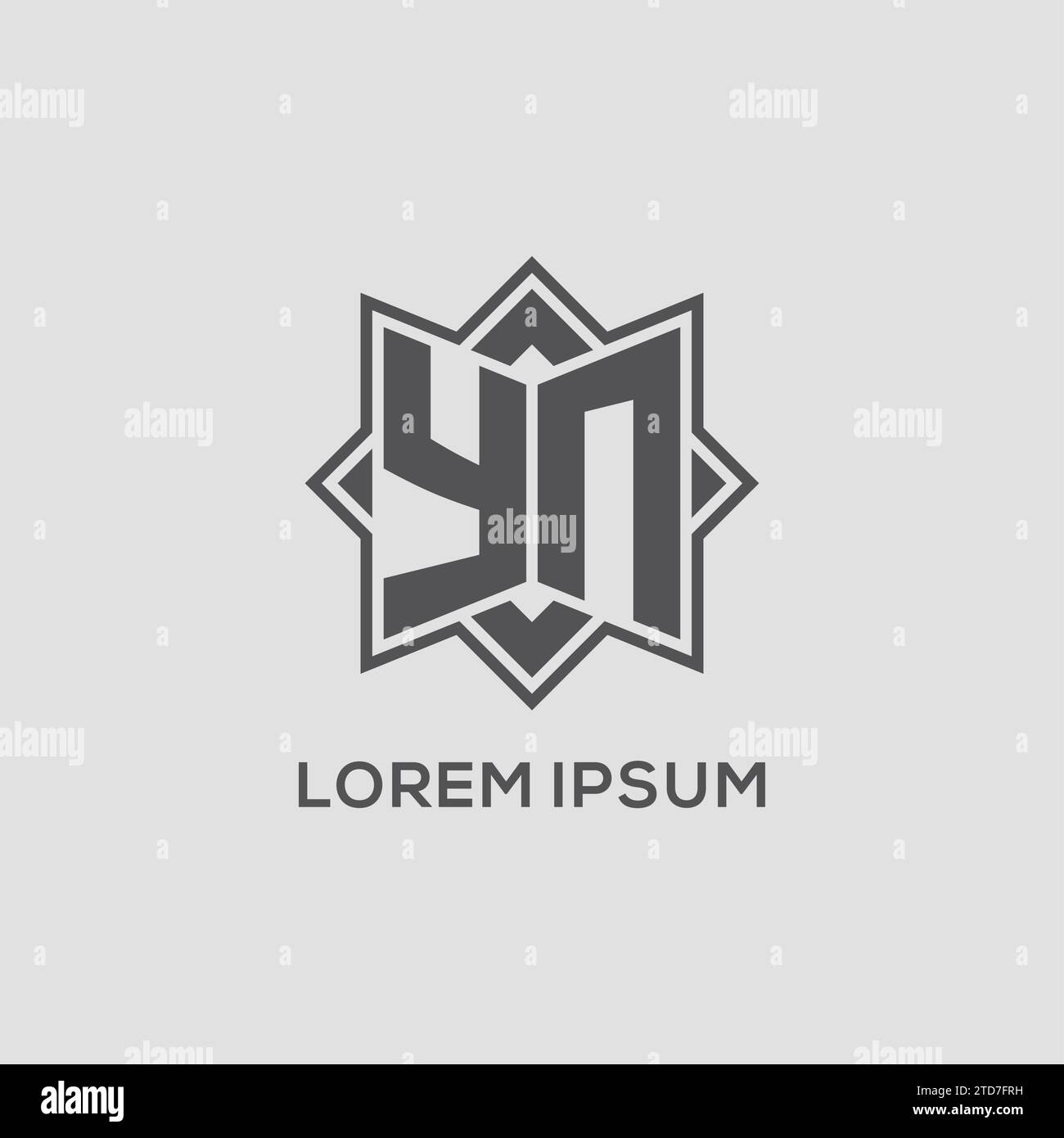 Monogram YN logo with eight point star style design vector graphic Stock Vector Image & Art - Alamy