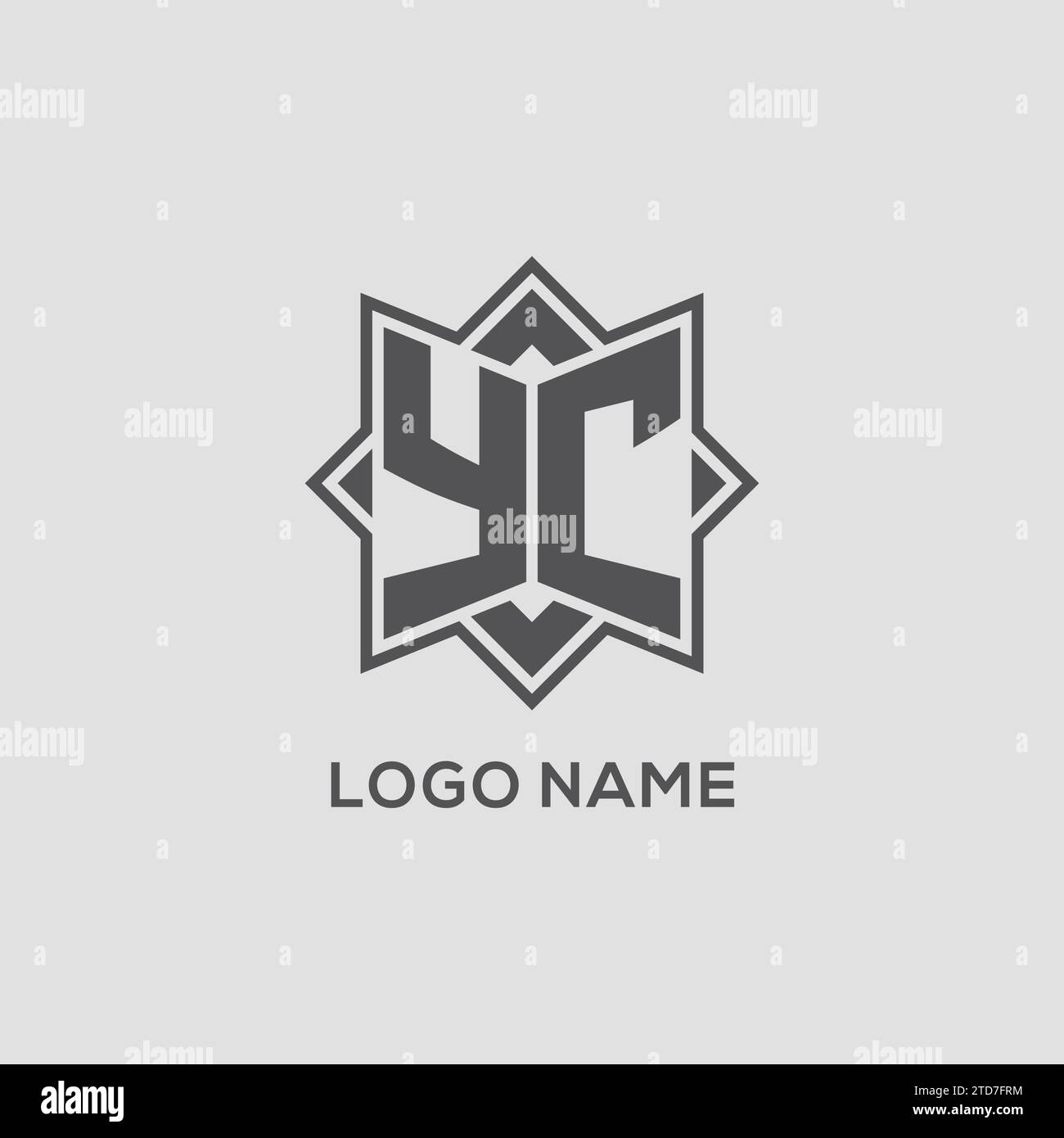 Monogram YC logo with eight point star style design vector graphic Stock Vector Image & Art - Alamy