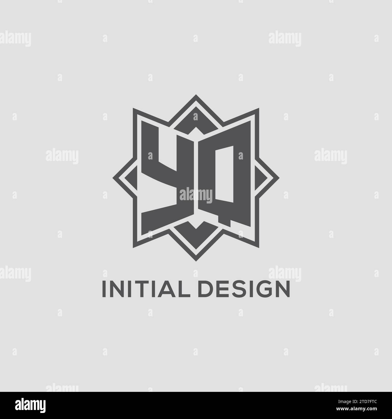 Monogram YQ logo with eight point star style design vector graphic Stock Vector Image & Art - Alamy
