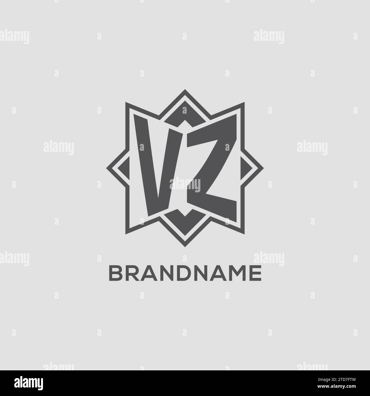 Monogram VZ logo with eight point star style design vector graphic Stock Vector Image & Art - Alamy
