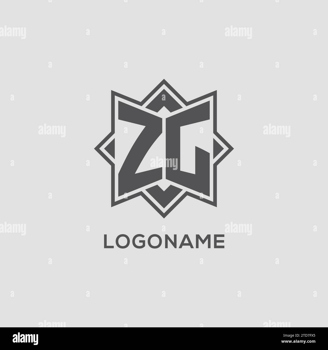 Monogram ZG logo with eight point star style design vector graphic Stock Vector Image & Art - Alamy