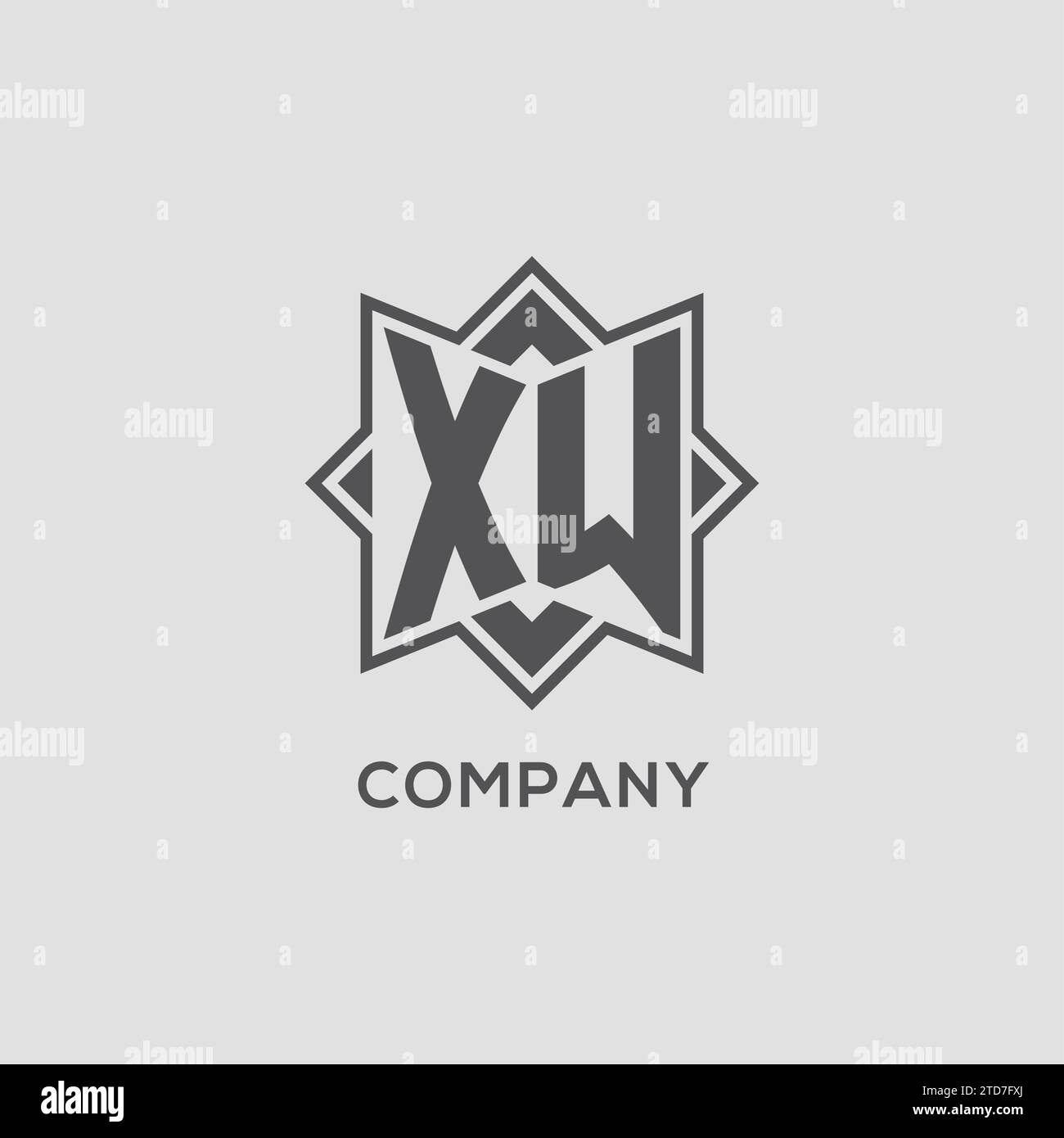 Monogram XW logo with eight point star style design vector graphic Stock Vector Image & Art - Alamy