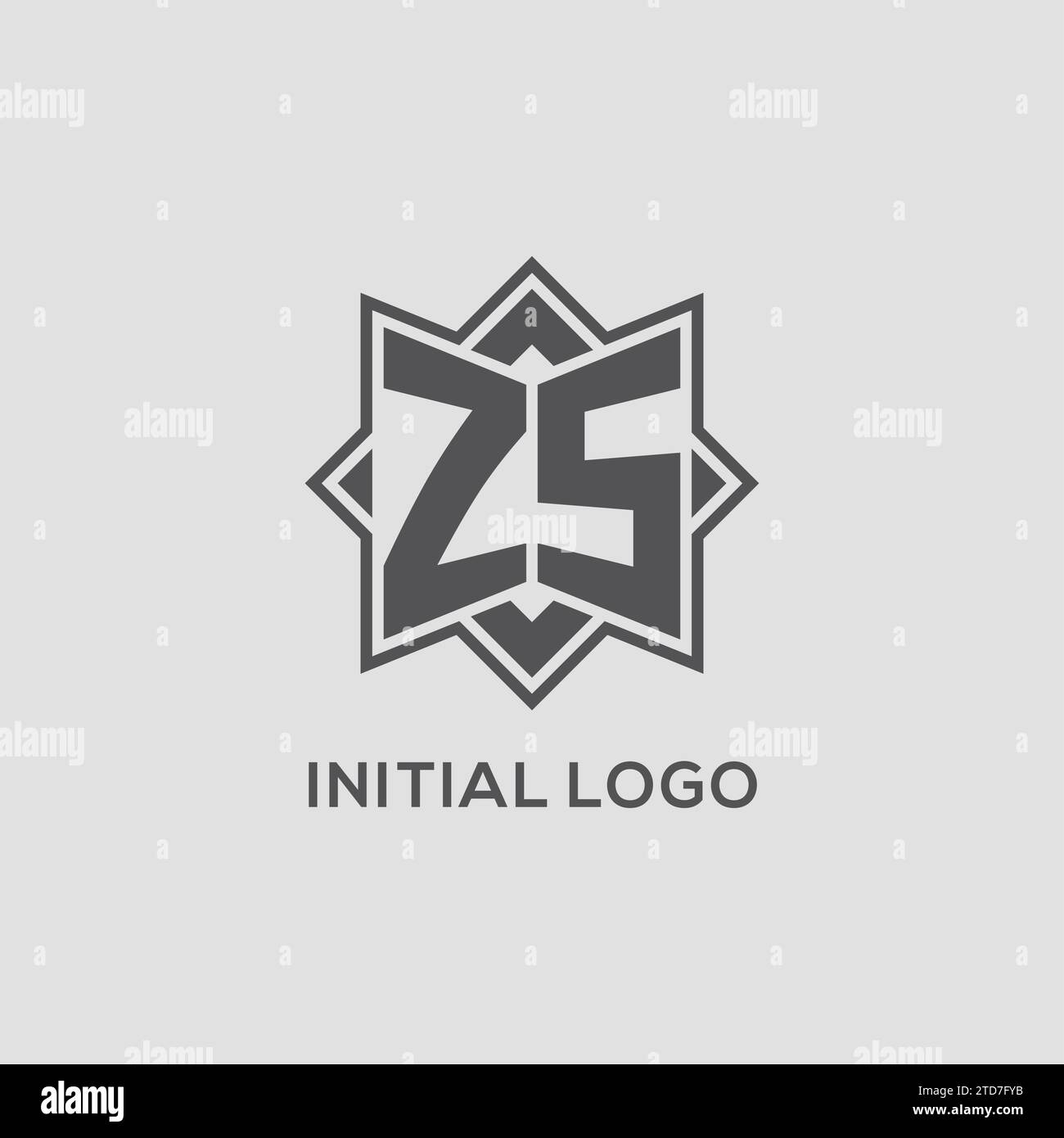 Monogram Zs Logo With Eight Point Star Style Design Vector Graphic Stock Vector Image And Art Alamy