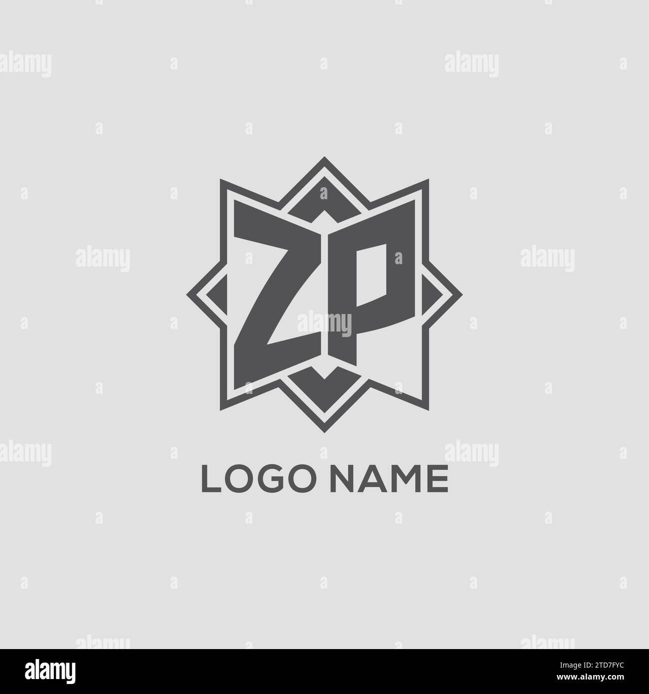 Monogram ZP Logo With Eight Point Star Style Design Vector Graphic monogram-zp-logo-with-eight-point-star-style-design-vector-graphic