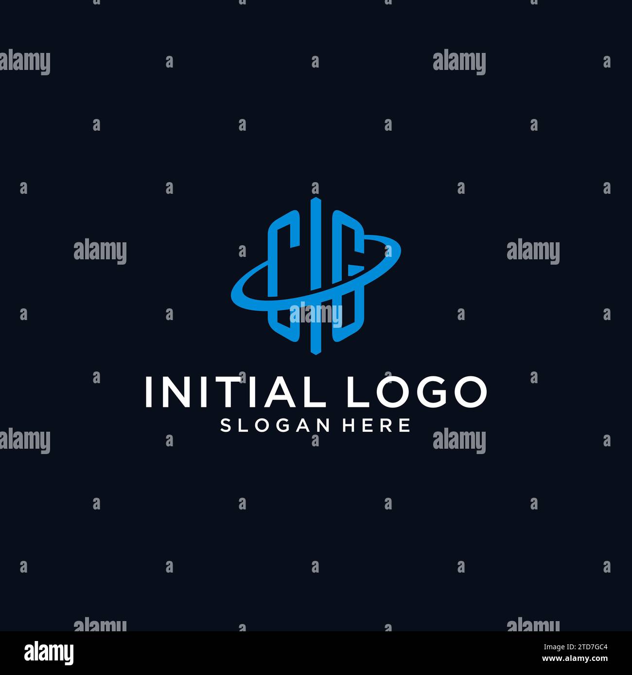 CG initial monogram logo with hexagonal shape and swoosh design ideas ...