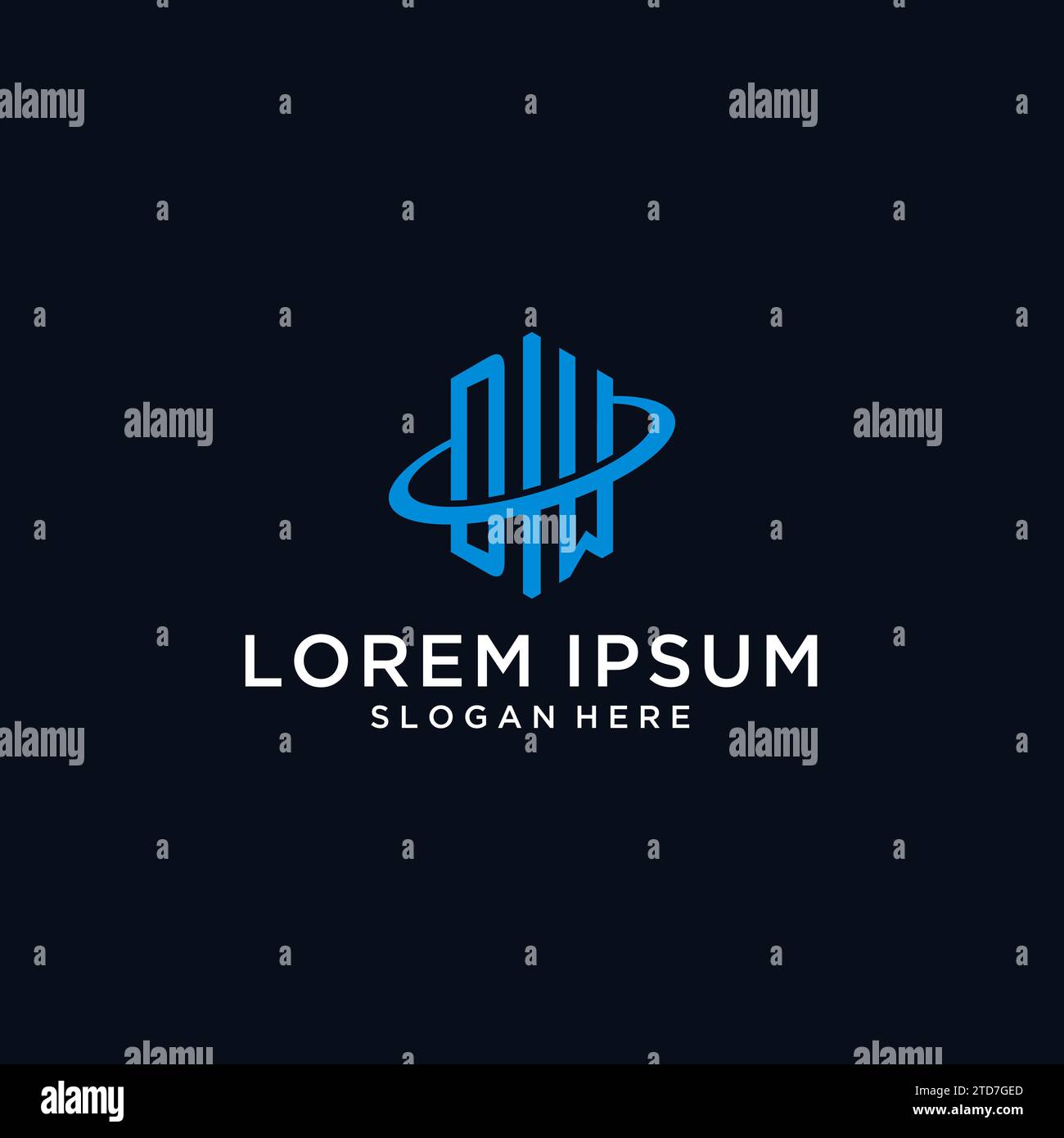 Dm Initial Monogram Logo With Hexagonal Shape And Swoosh Design Ideas