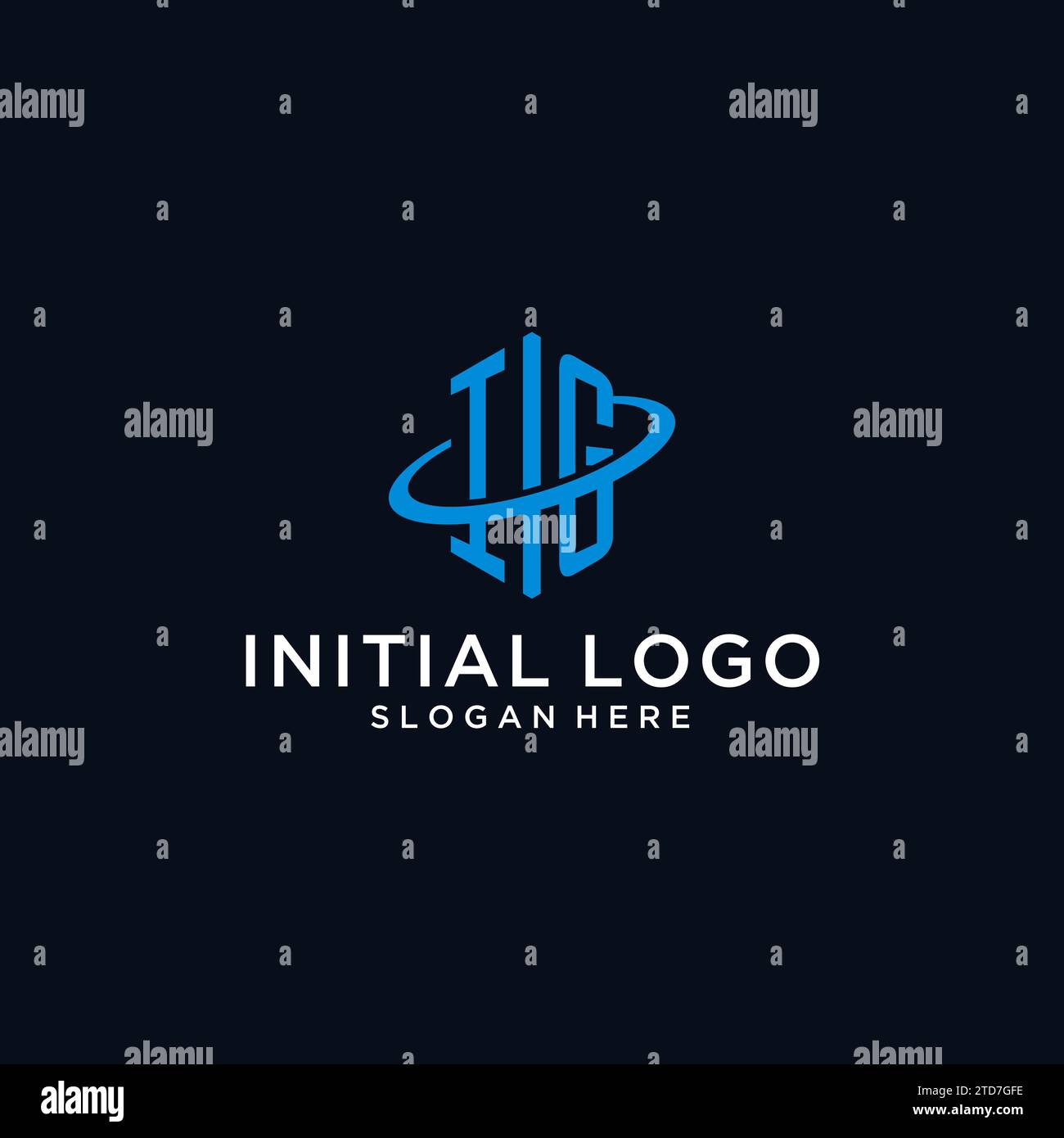 IG initial monogram logo with hexagonal shape and swoosh design ideas ...
