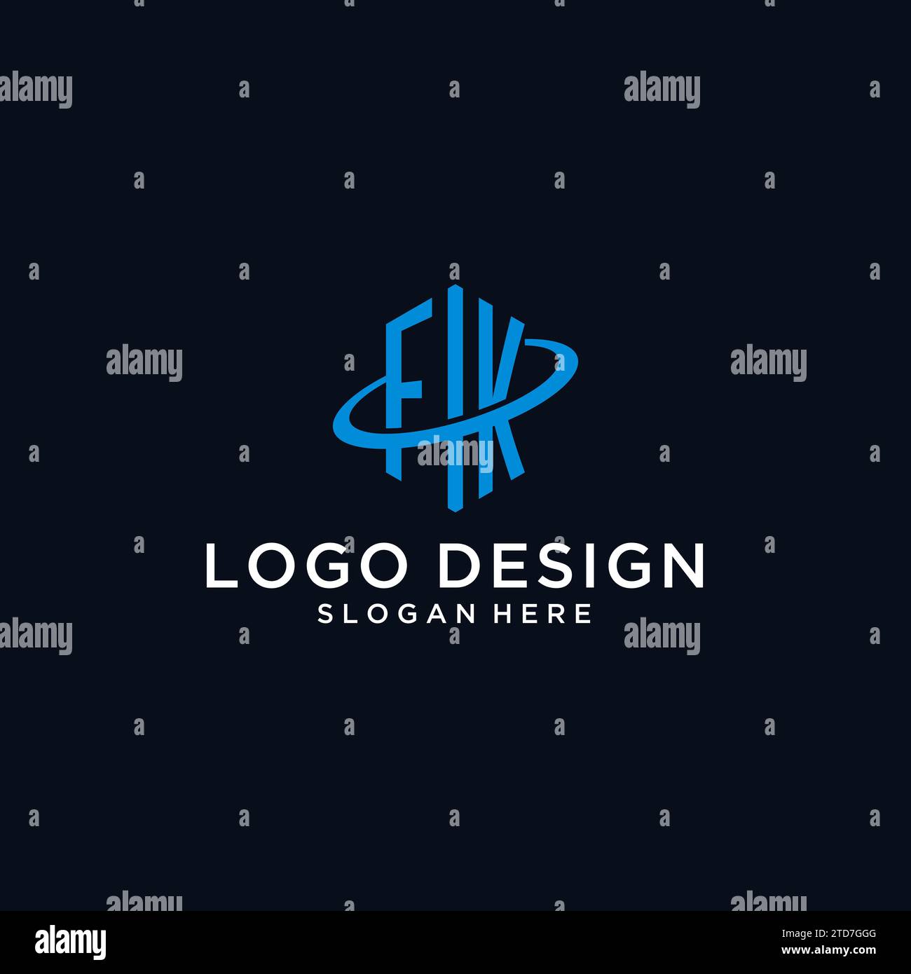 FK initial monogram logo with hexagonal shape and swoosh design ideas ...