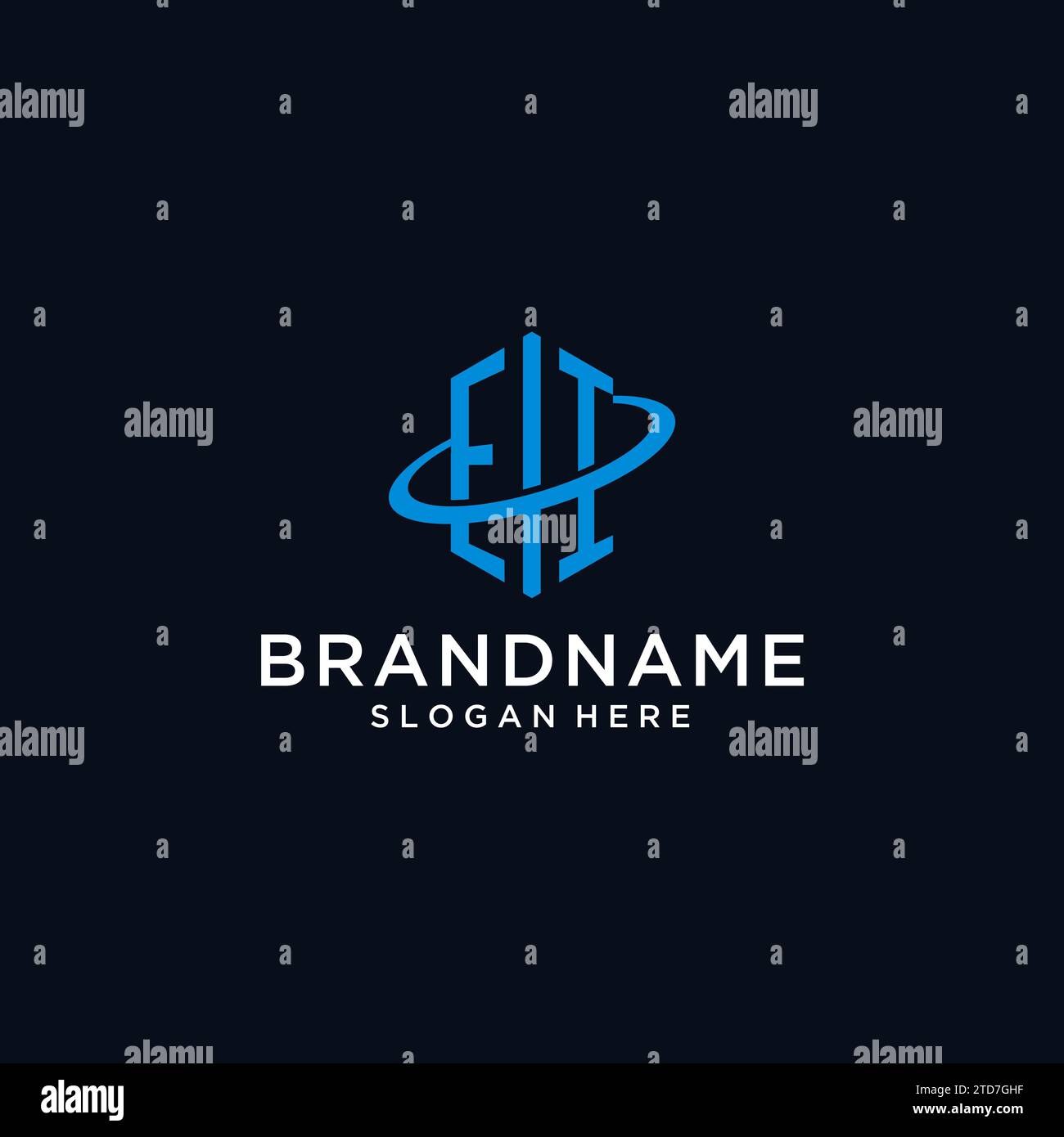 EI initial monogram logo with hexagonal shape and swoosh design ideas ...