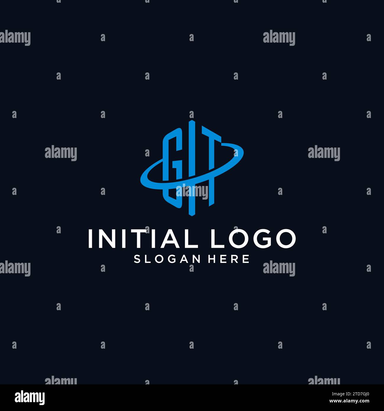GT initial monogram logo with hexagonal shape and swoosh design ideas ...