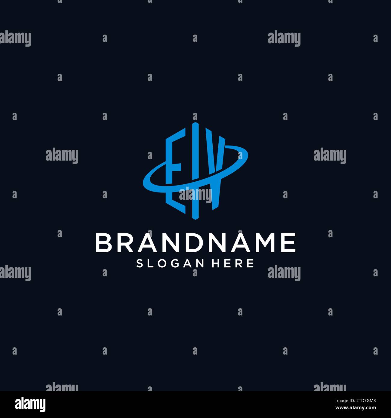 EV initial monogram logo with hexagonal shape and swoosh design ideas ...