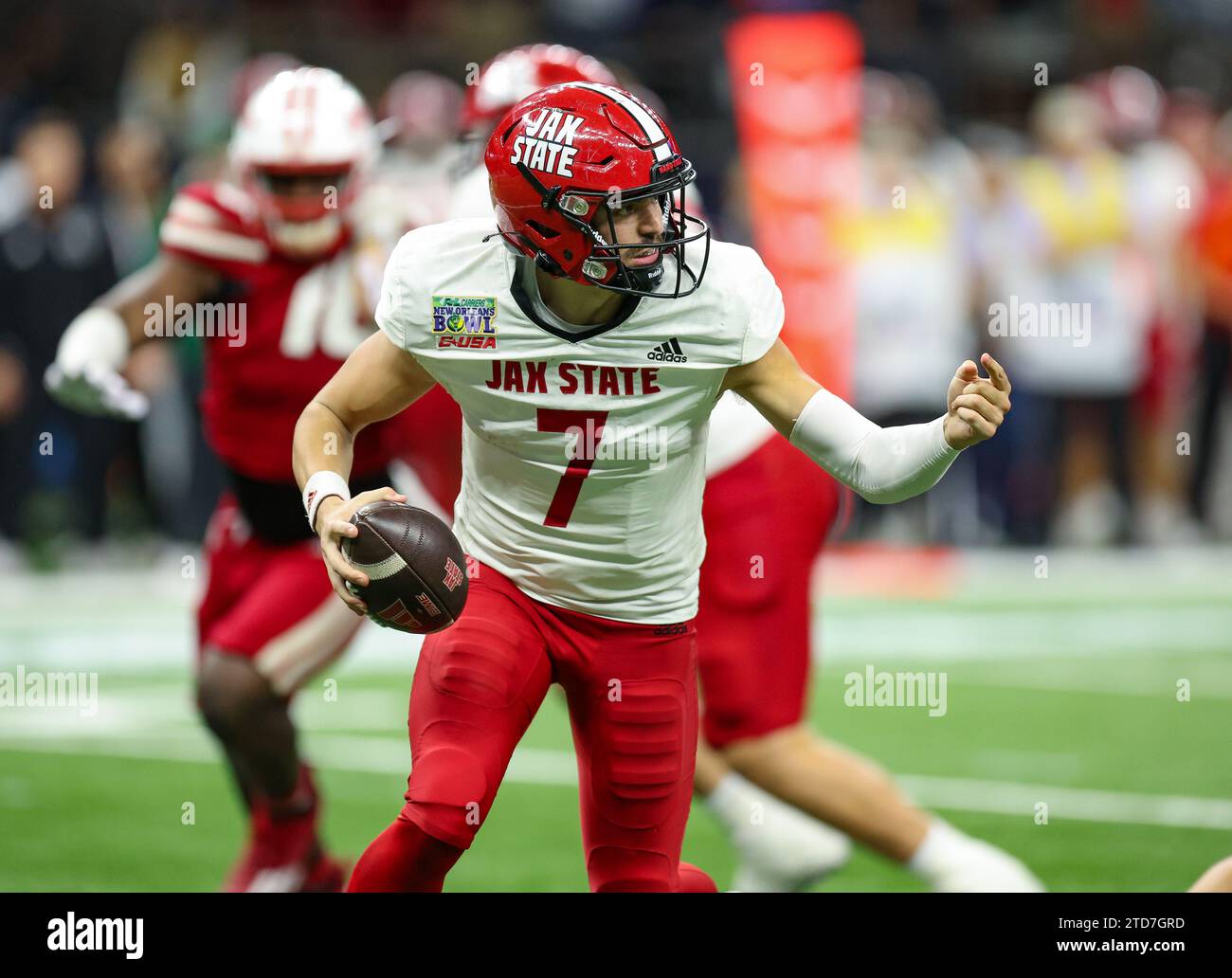 December 16, 2023: Jax State QB Logan Smothers (7) directs his ...