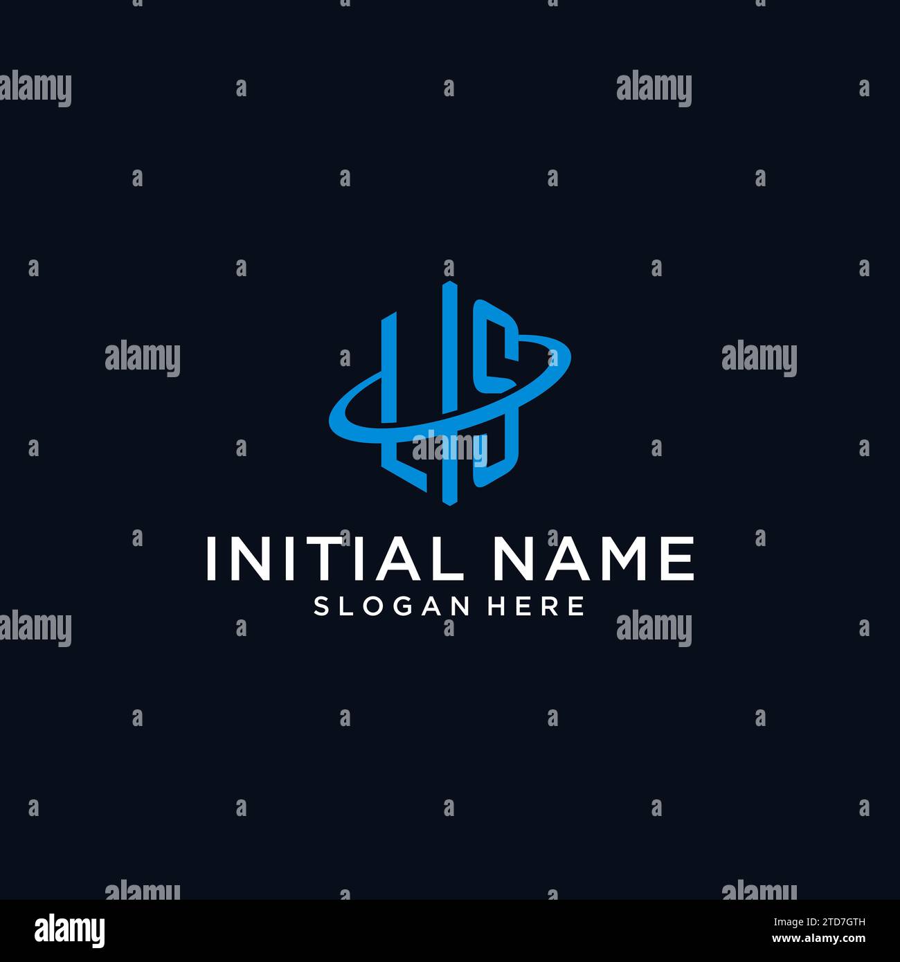 LS initial monogram logo with hexagonal shape and swoosh design ideas ...