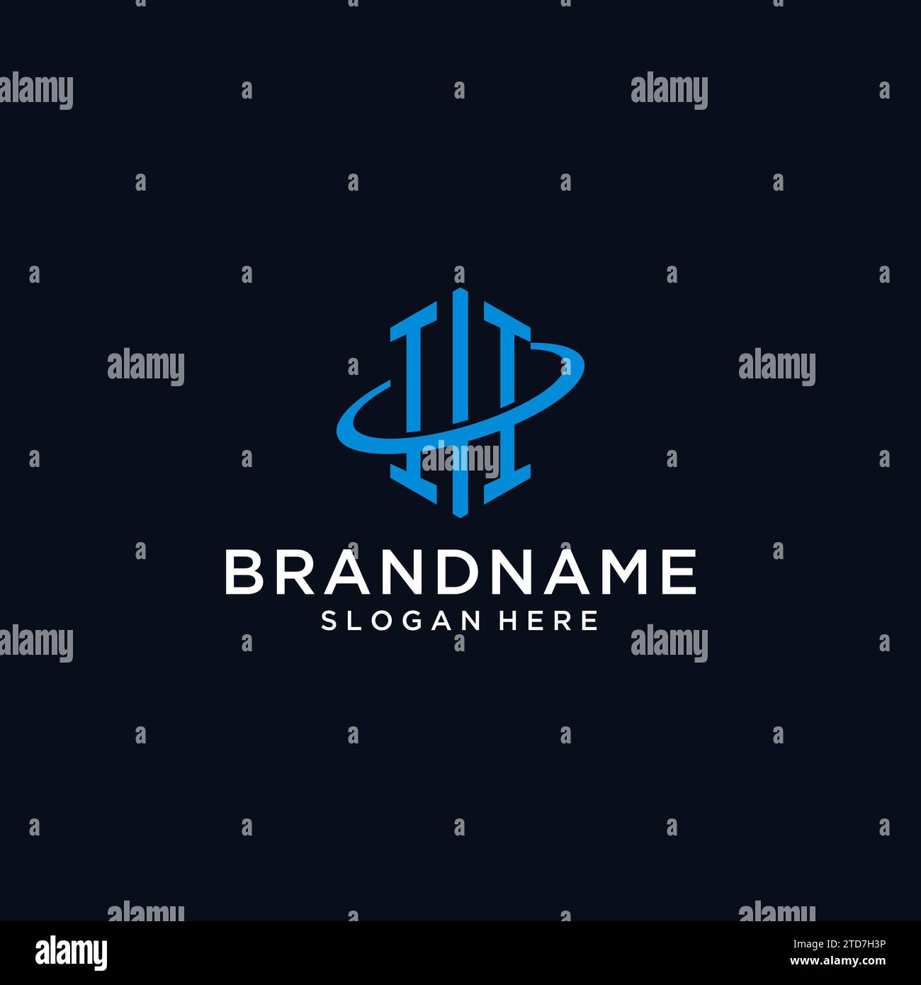 II initial monogram logo with hexagonal shape and swoosh design ideas ...