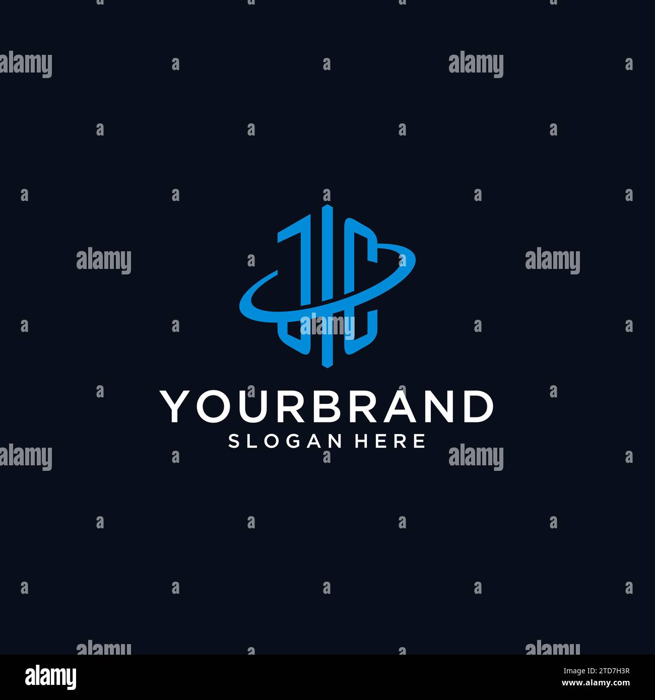 JC initial monogram logo with hexagonal shape and swoosh design ideas ...