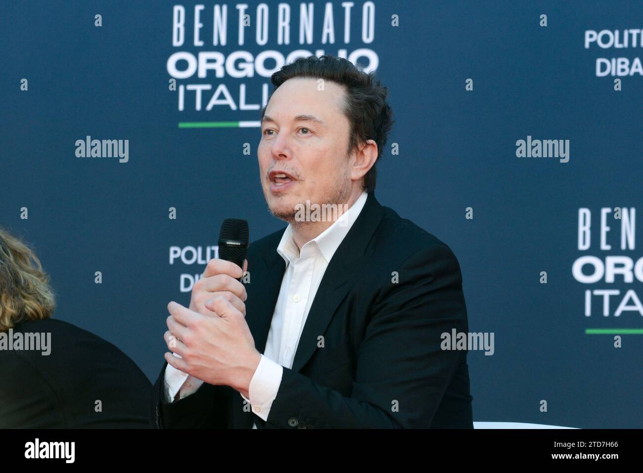 Castel San'Antangelo, Rome, Italy, December 16, 2023, Elon Musk during ...