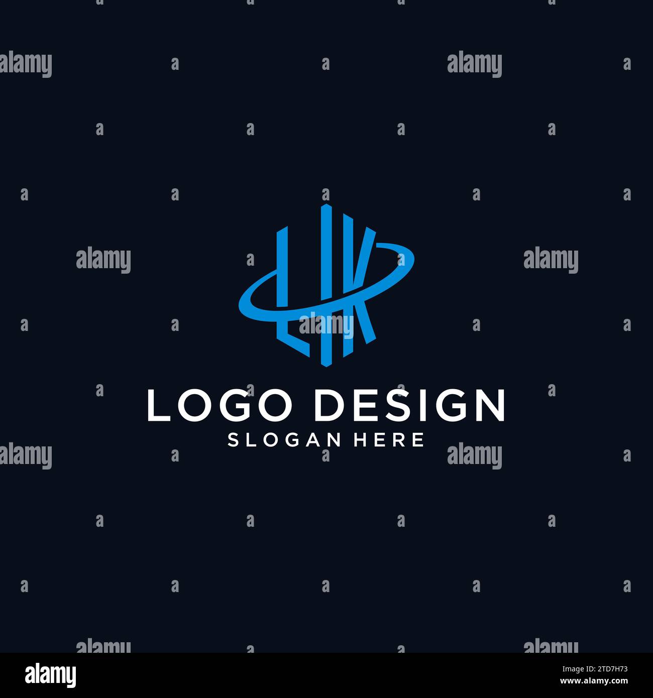 LK initial monogram logo with hexagonal shape and swoosh design ideas ...