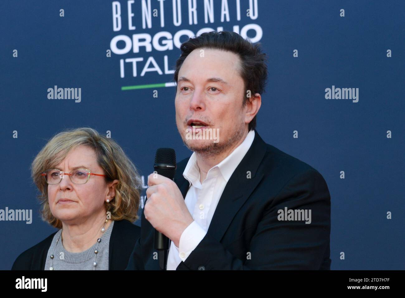 Castel San'Antangelo, Rome, Italy, December 16, 2023, Elon Musk during ...