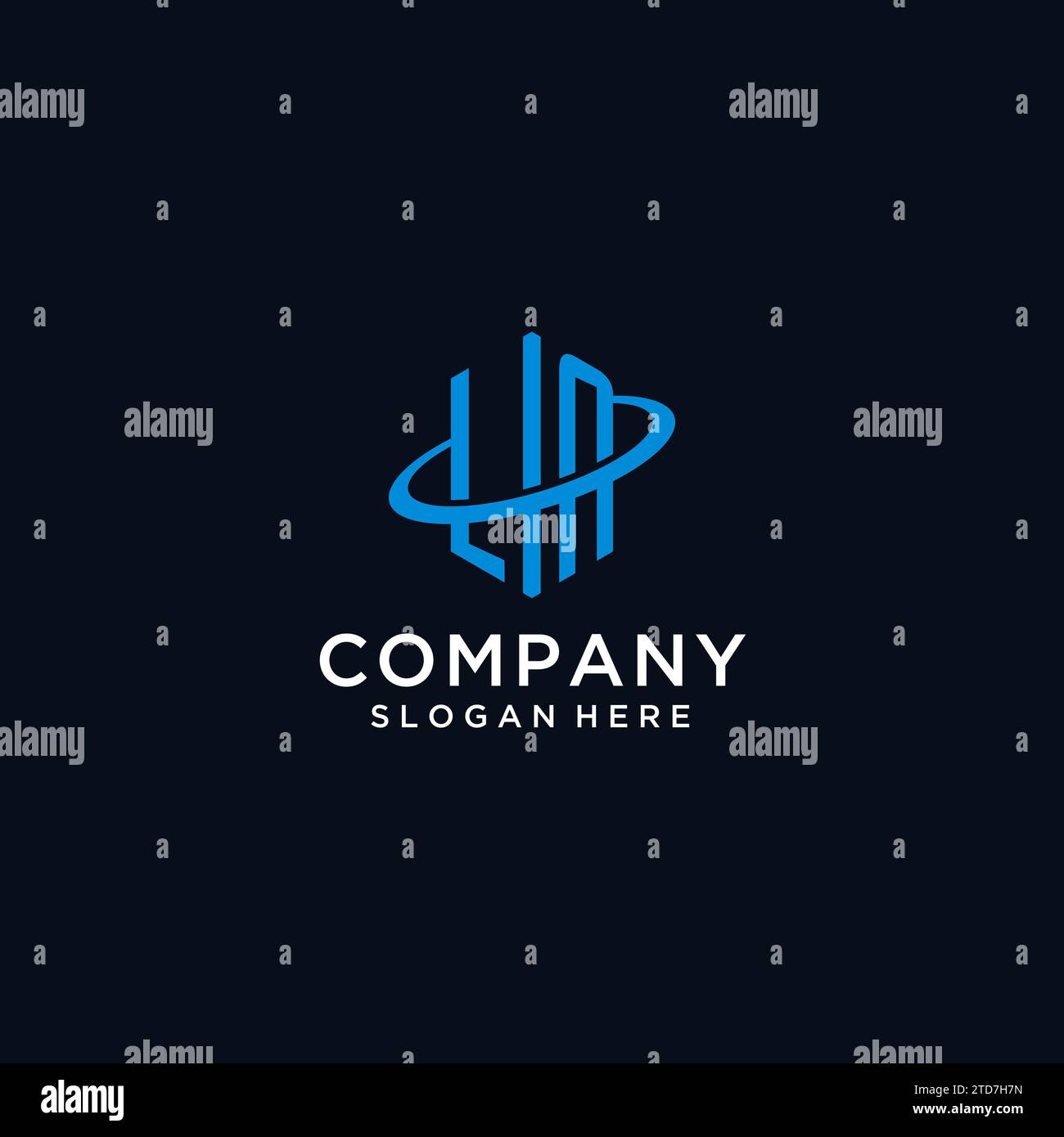 LN initial monogram logo with hexagonal shape and swoosh design ideas ...