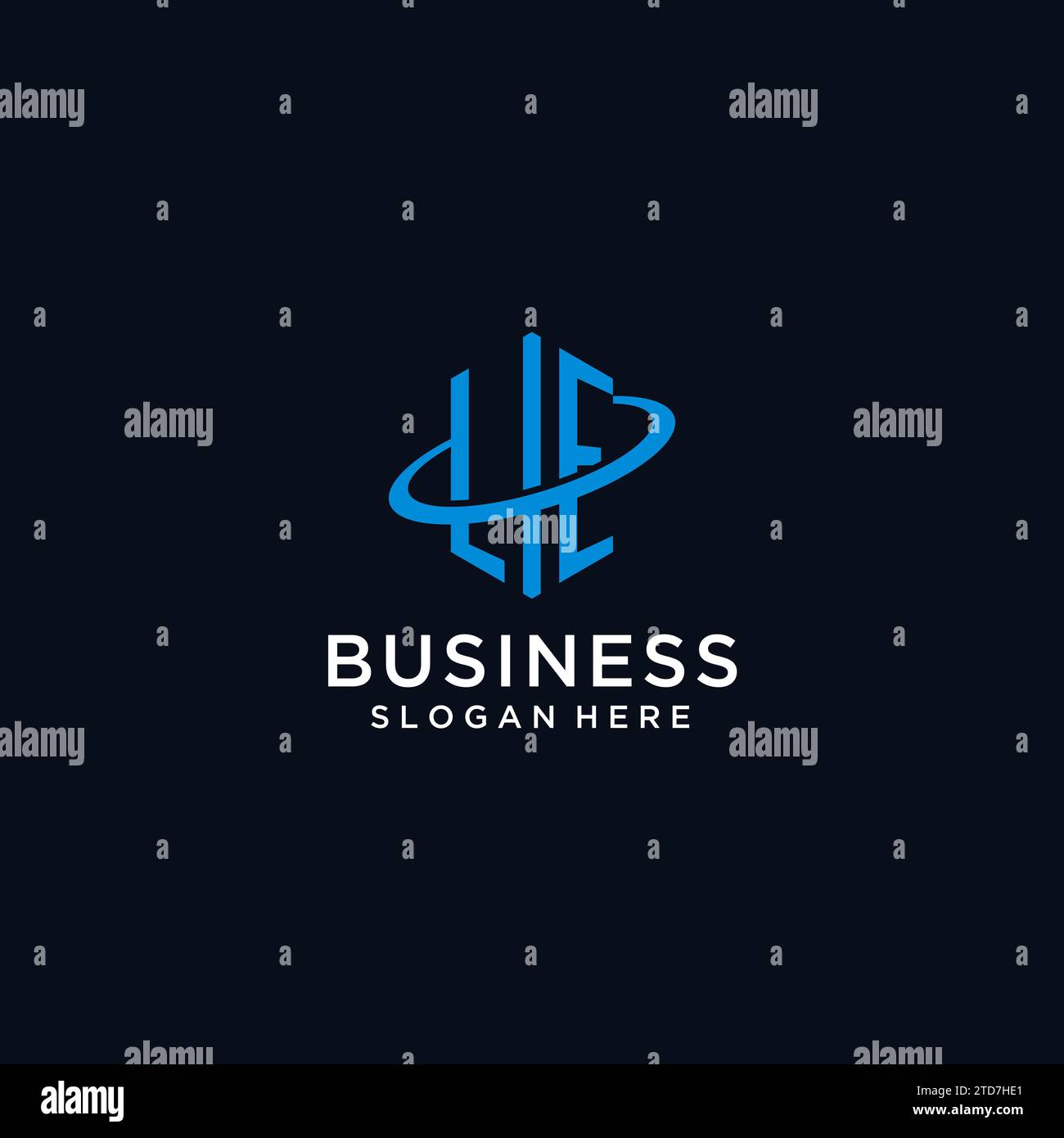 LE initial monogram logo with hexagonal shape and swoosh design ideas ...