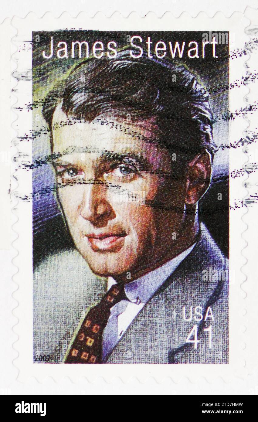 MOSCOW, RUSSIA - NOVEMBER 19, 2023: Postage stamp printed in United ...